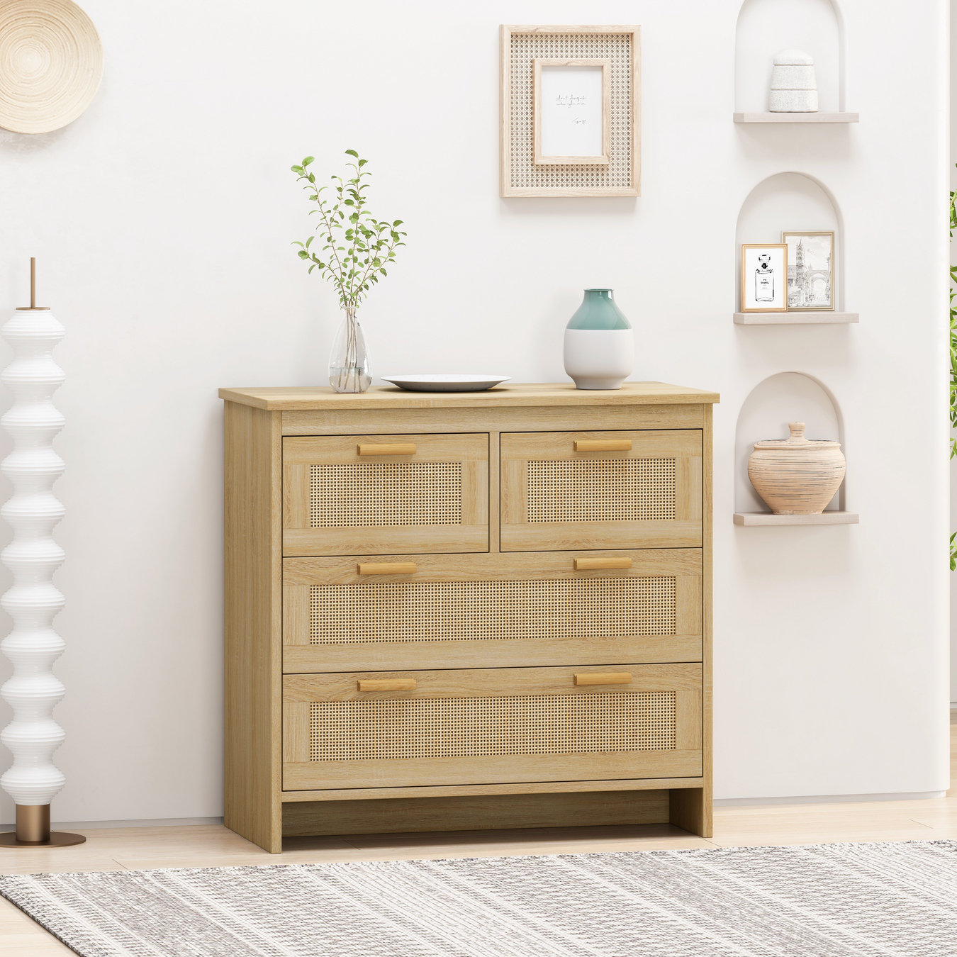 Bayou Breeze Nardi Wicker Rattan Tv Stands Rattan Sideboard Rattan ...