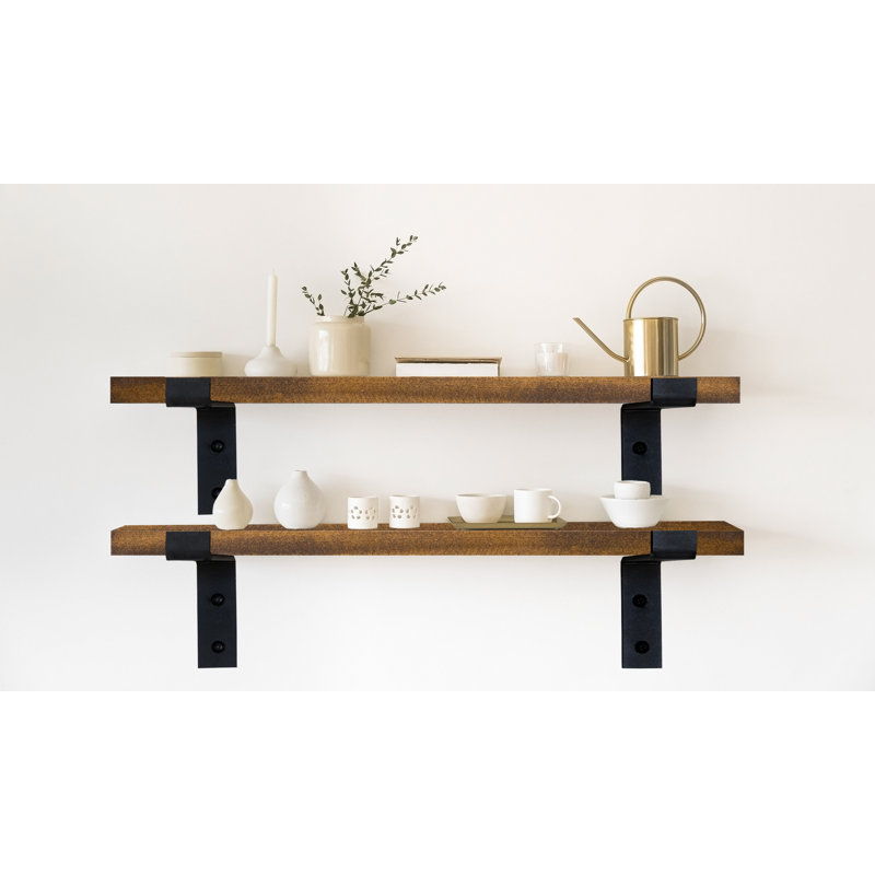 Rayne Mirrors Emerald Lee 2 Piece Poplar Bracket Shelf | Wayfair