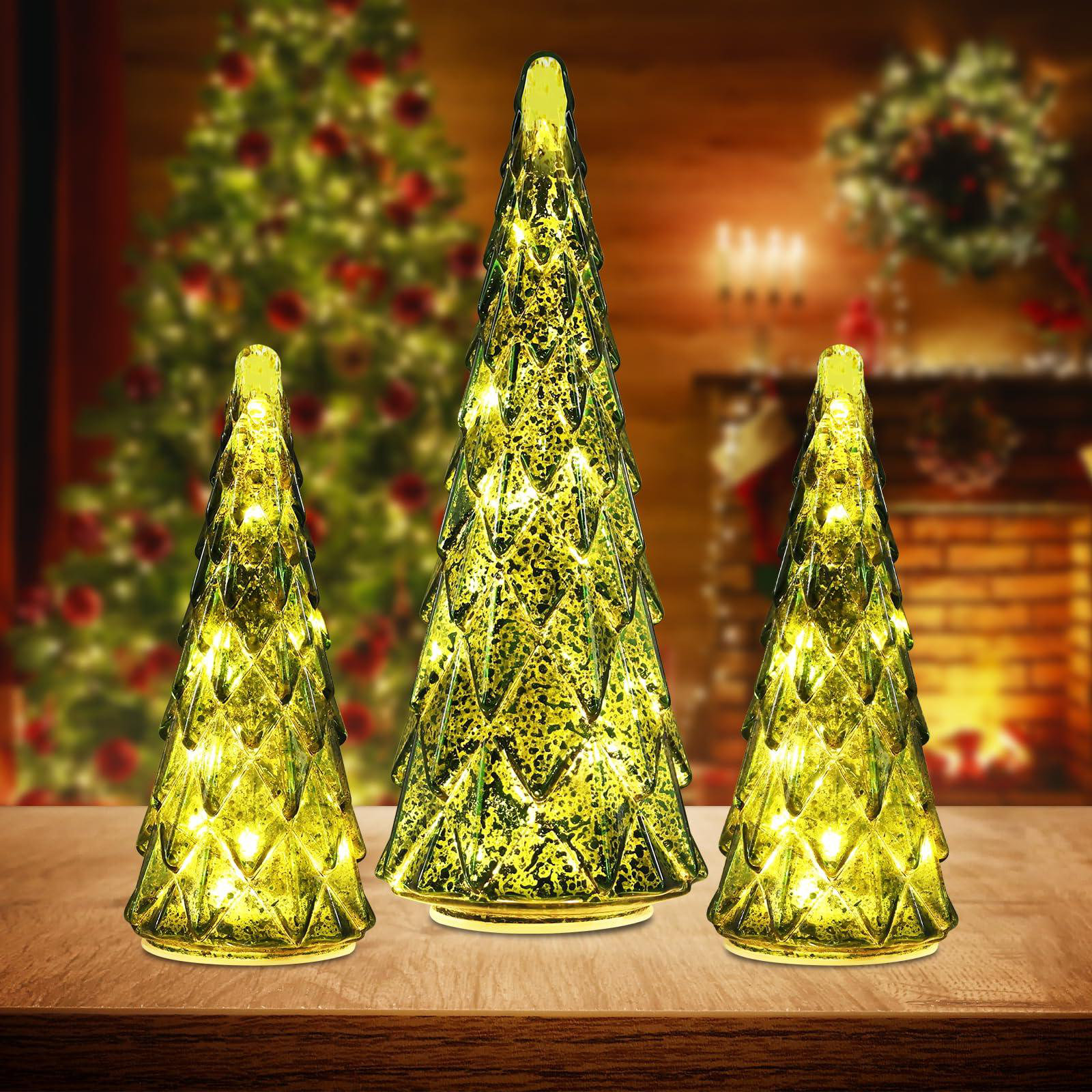 Red Barrel Studio® Pre-Lit Glass Christmas Trees: Indoor Table ...