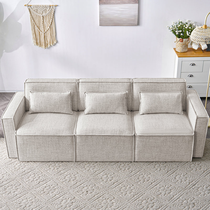 Ebern Designs Taufner 93'' Upholstered Sofa | Wayfair