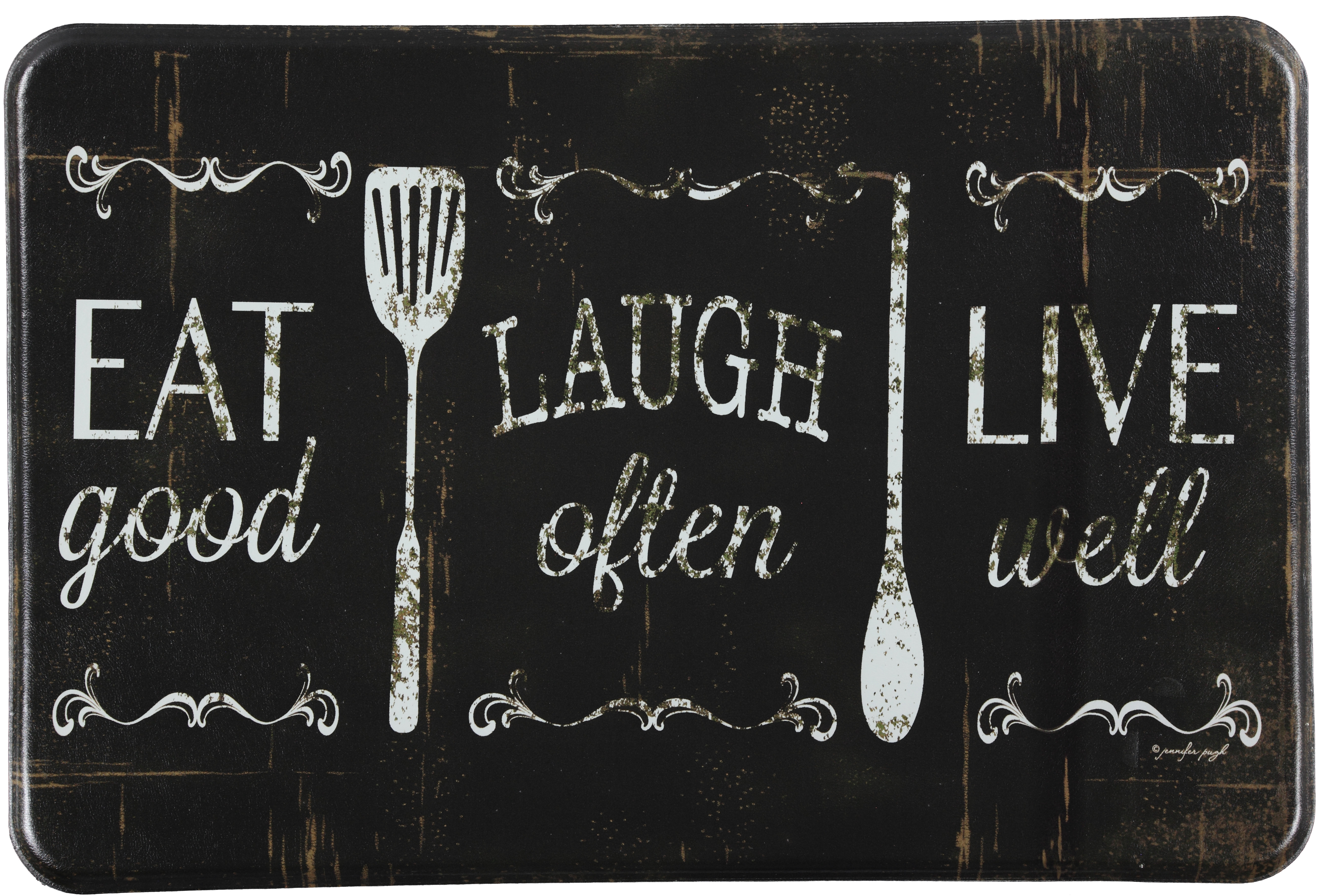 Red Barrel Studio® Chilton Oversized Eat Laugh Live Kitchen Mat ...