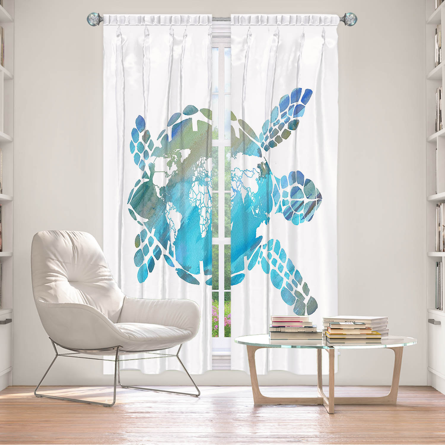 East Urban Home Dionara Catherine Holcombe - World Map Sea Turtle Room ...