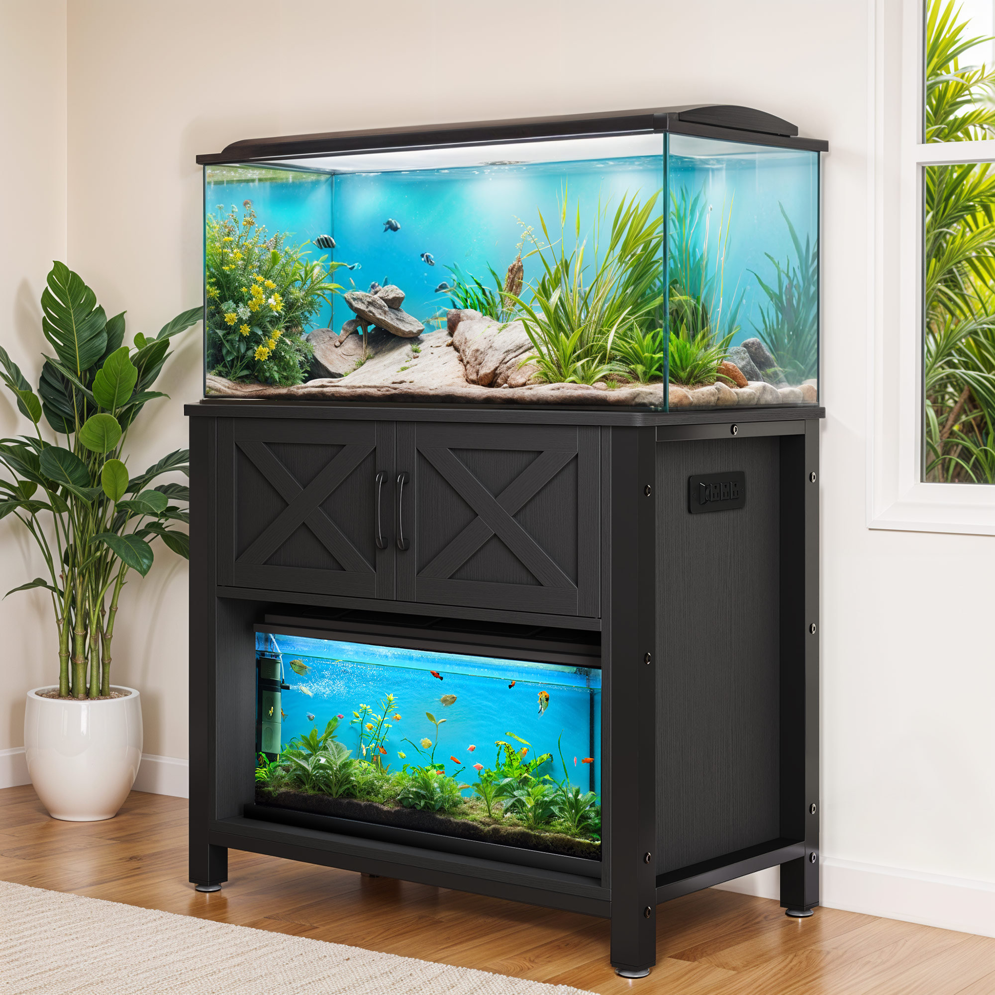 Archie & Oscar™ 3-in-1 Space-Saving Aquarium Stand with Built-In ...