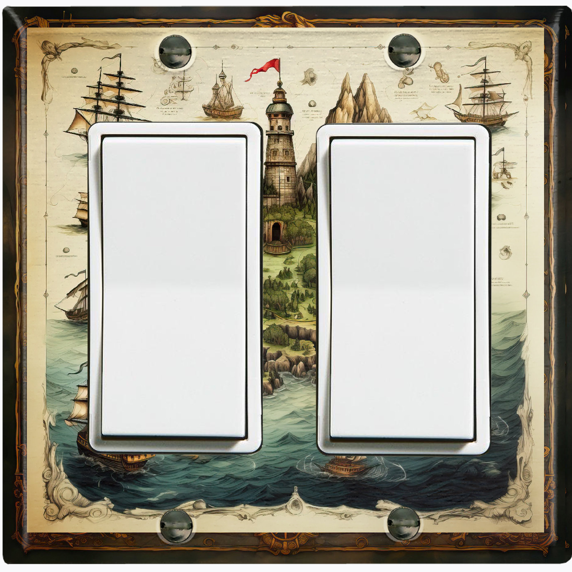 WorldAcc Metal Light Switch Plate Outlet Cover (Ship Travel Castle ...