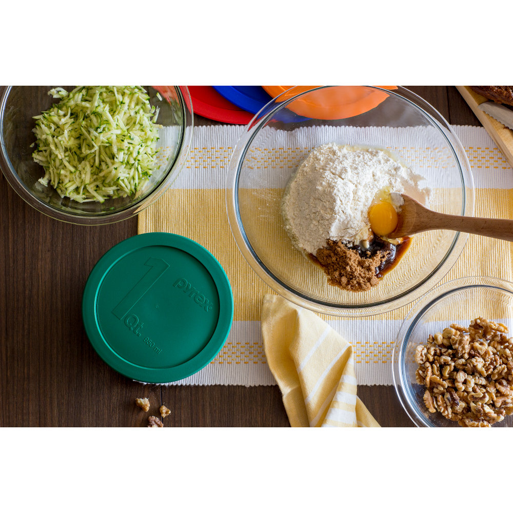 Pyrex Smart Essentials 8 Piece Glass Mixing Bowl Set with Lid & Reviews ...