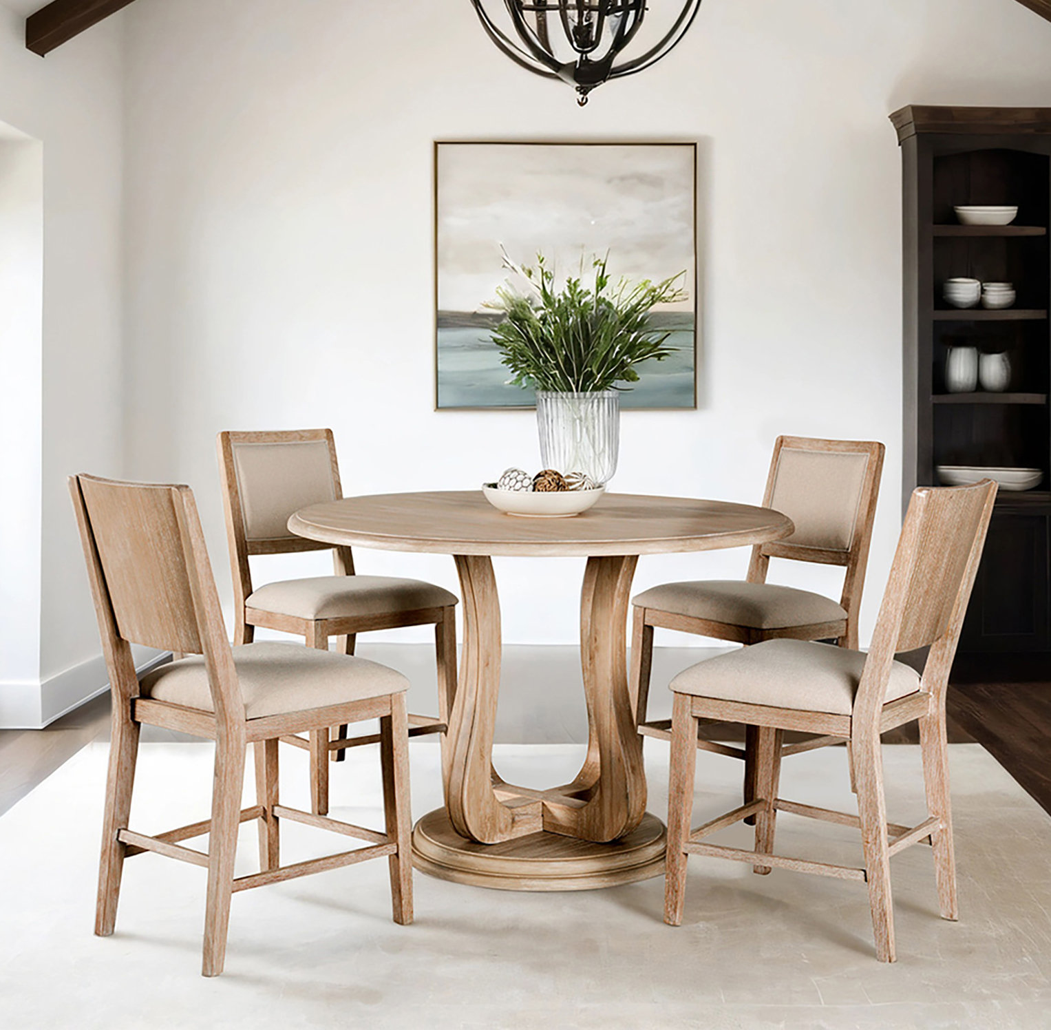 One Allium Way® Beloni 5-pcs Round Counter Height Table Set | Wayfair