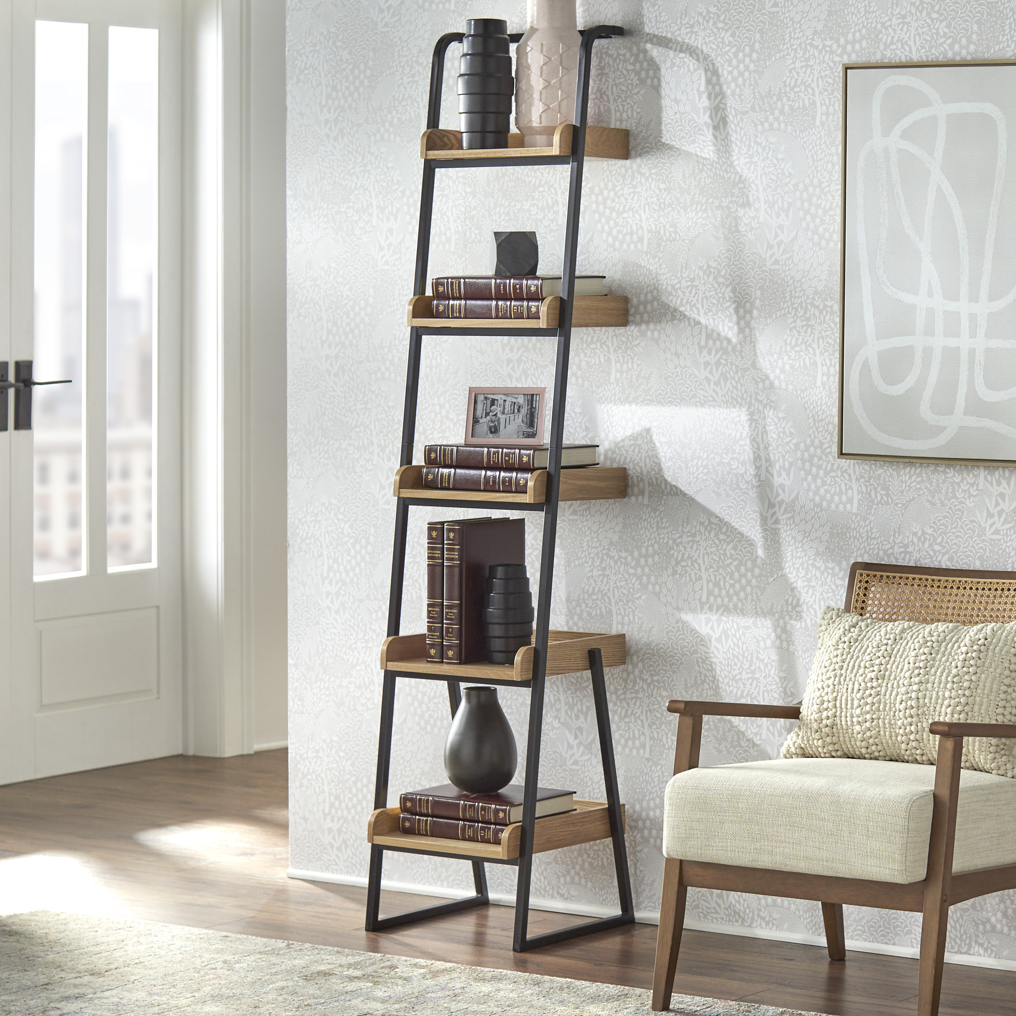 17 Stories Cessnock 72.8" H x 15.8" W Steel Ladder Bookcase | Wayfair