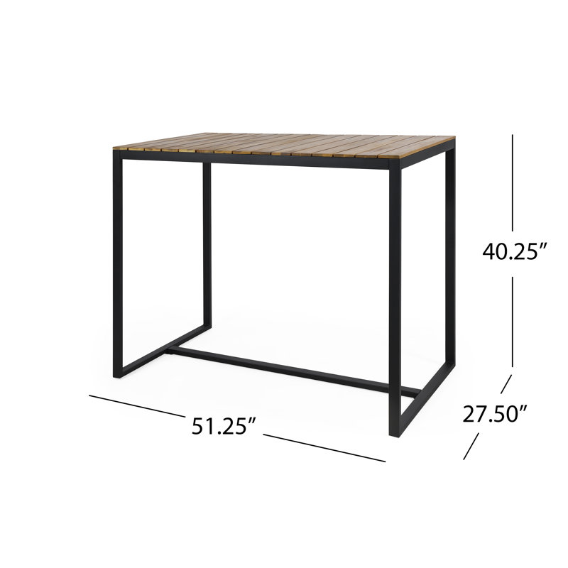 17 Stories Outdoor Modern Industrial Metal Bar Table & Reviews | Wayfair