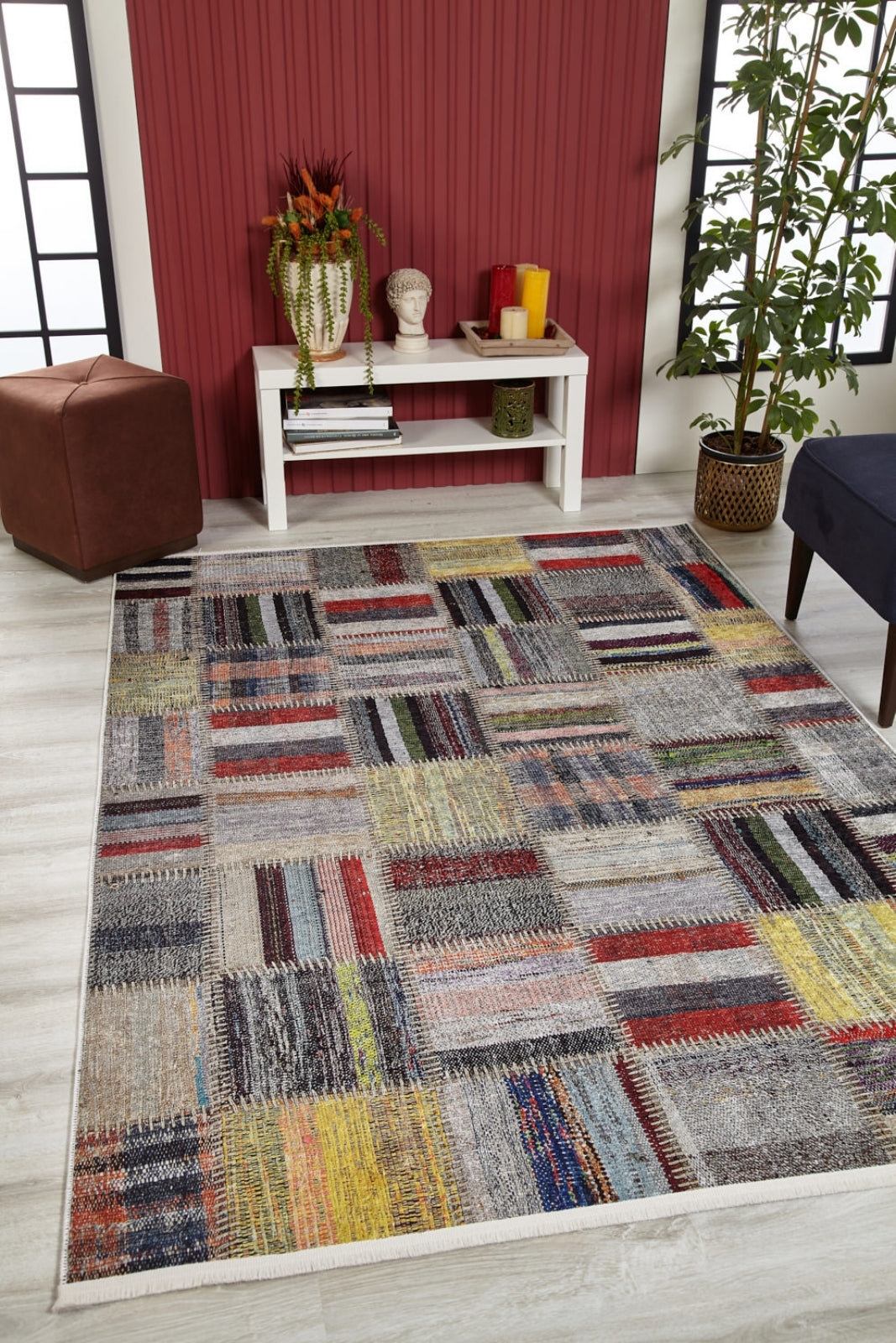 Aegean House Piska Grey Modern Polyester Digital Print Area Rug ...