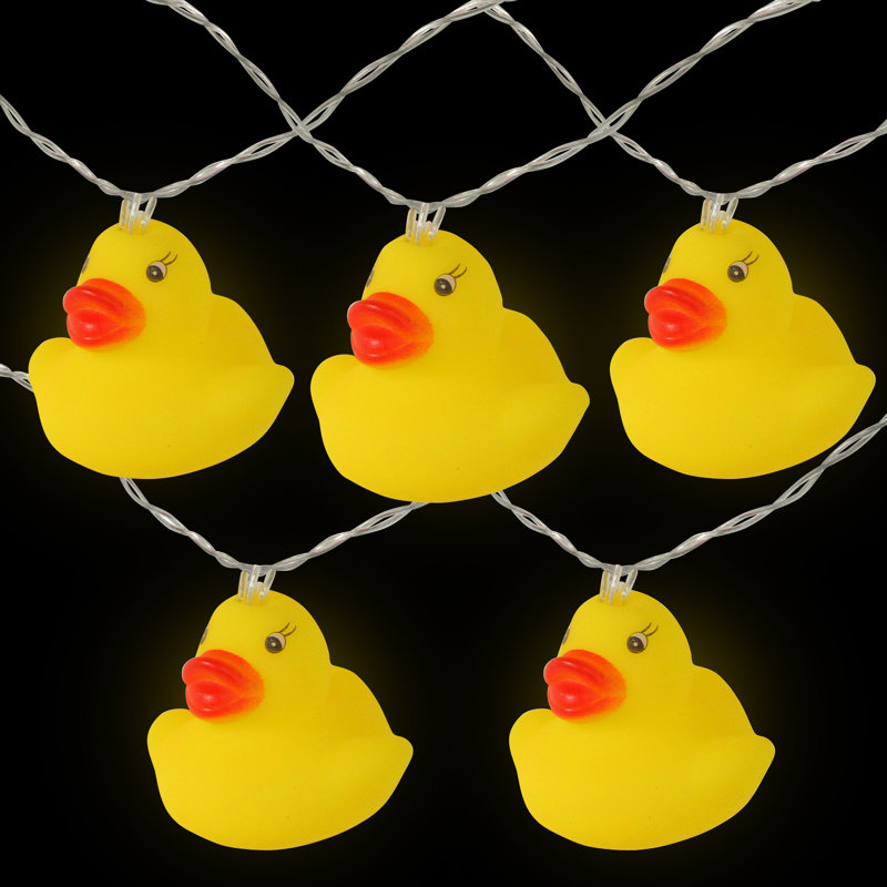 Northlight Seasonal 10-Count Yellow Rubber Ducky LED String Lights ...