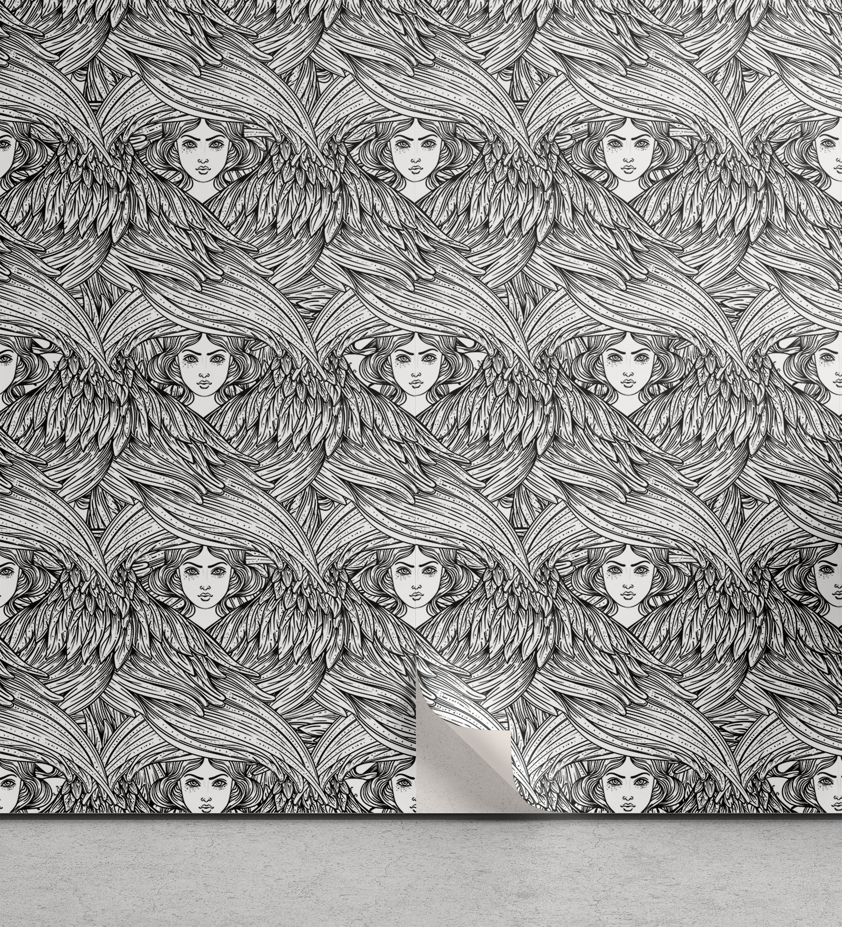 House of Hampton Drugge Woman Heads Peel and Stick Wallpaper Panel ...