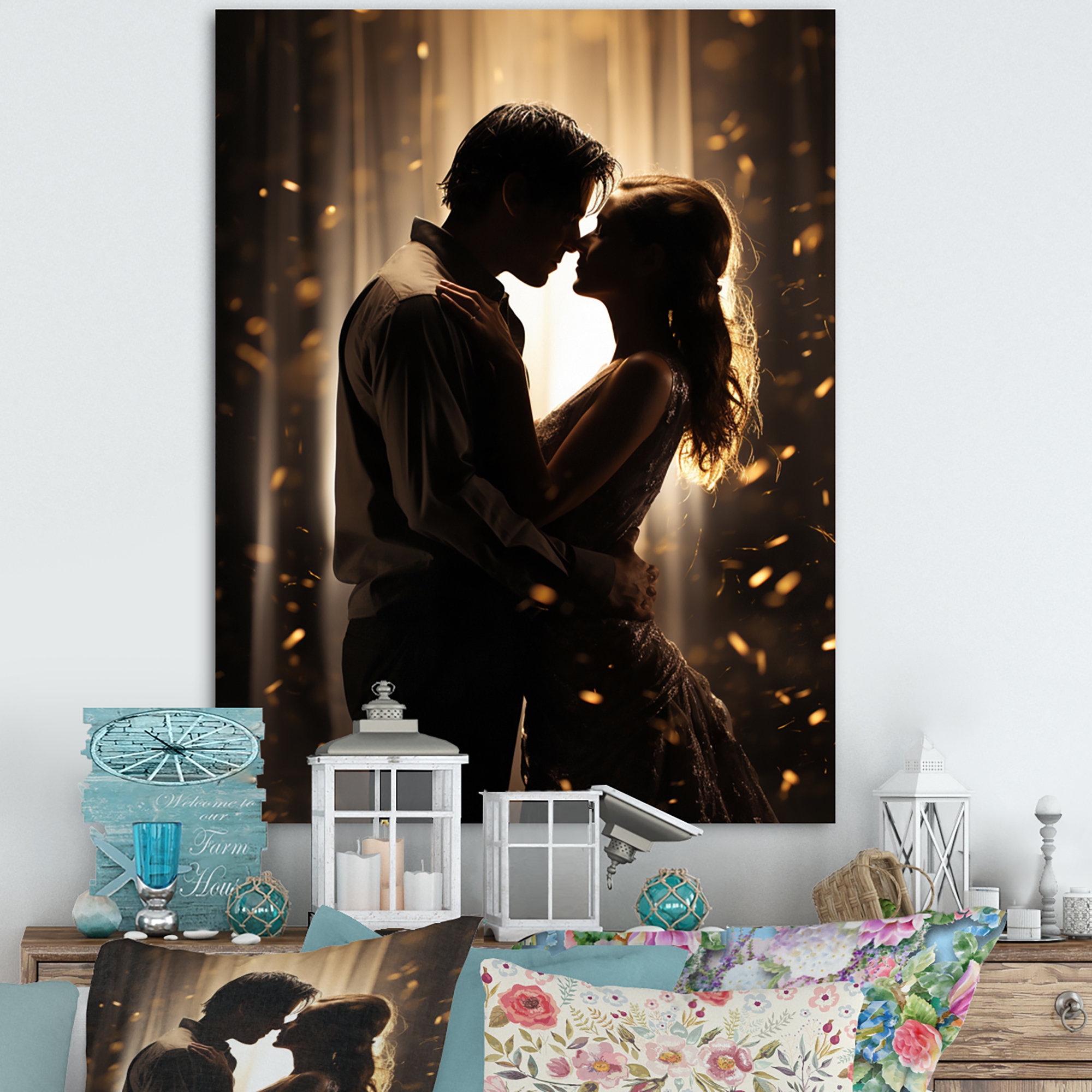 Red Barrel Studio Wedding Couple Celestial Union III Framed On Canvas ...