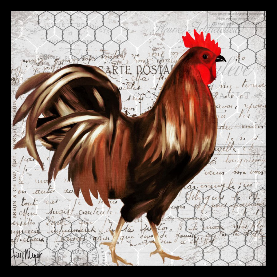August Grove® 'French Rooster I Poster' Framed Graphic Art & Reviews ...