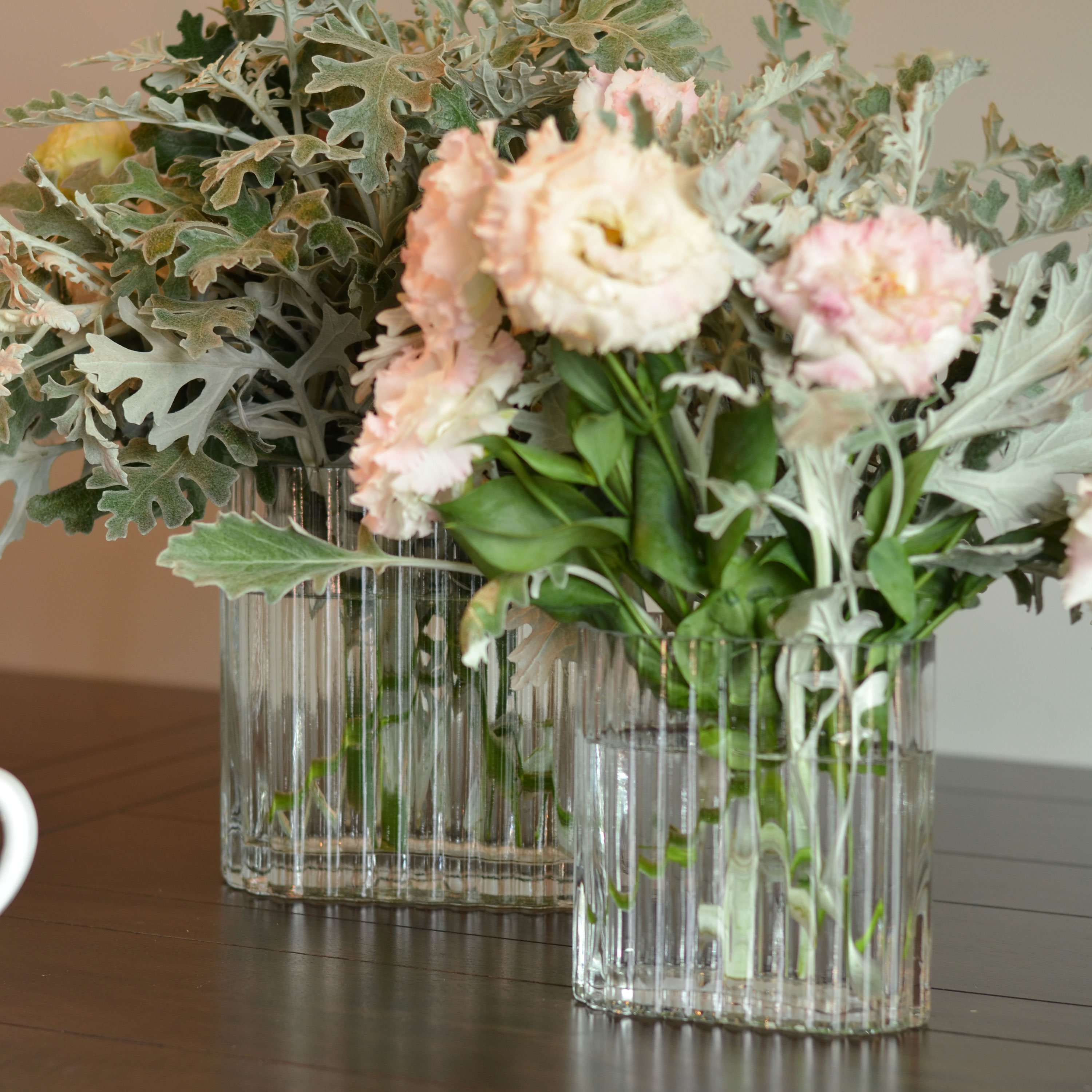 Ebern Designs 2 Piece Oval Glass Vase Set | Wayfair