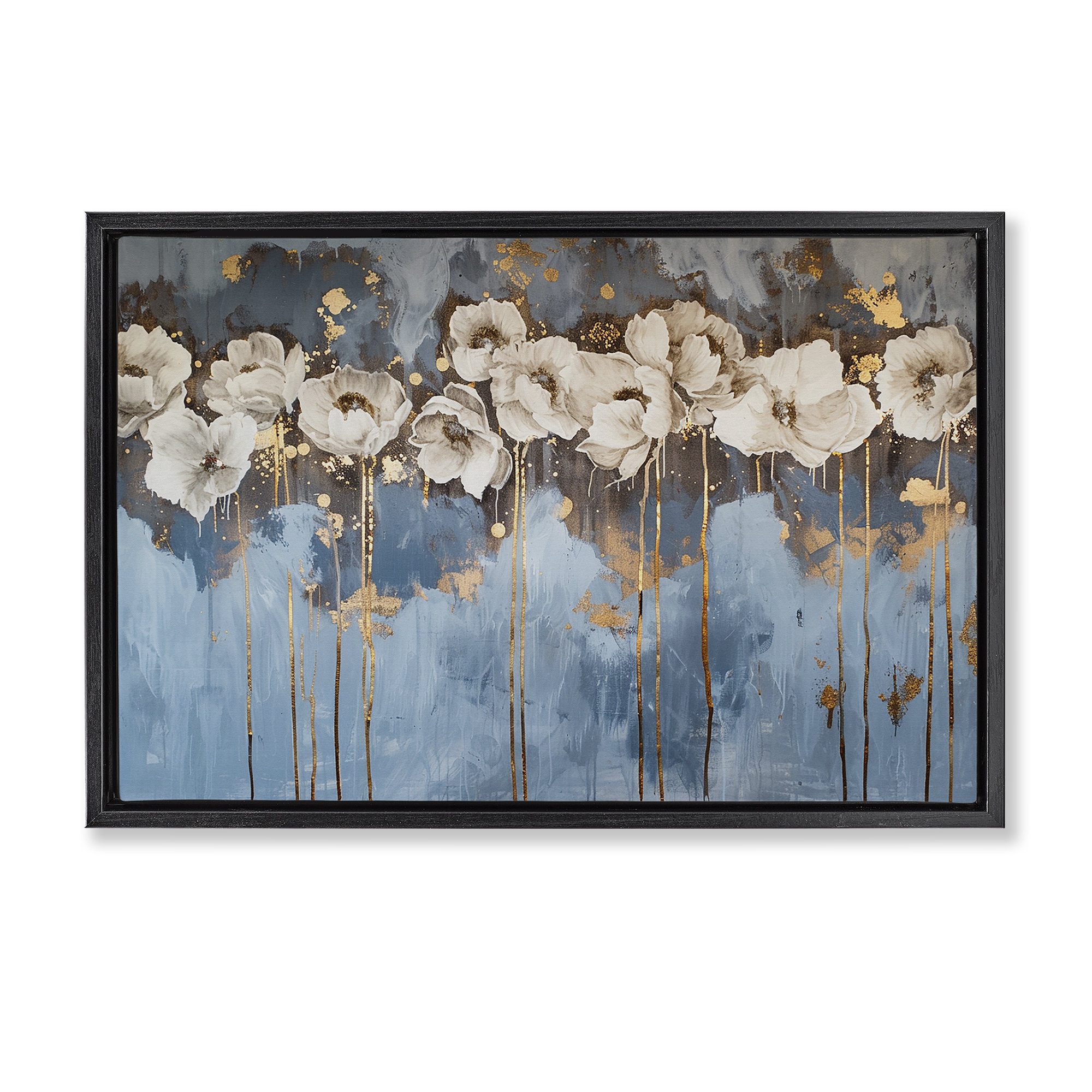 Lark Manor™ Drip Peonies Framed Floater Canvas by LSR Design Studio ...