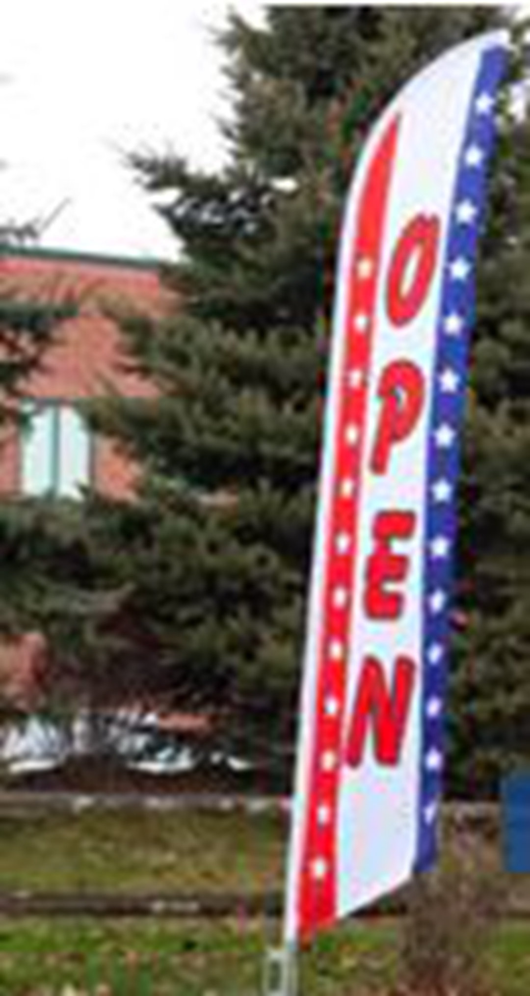 FixtureDisplays Banner, "Open" Sign, Pole Kit Flag Outdoor Signage ...