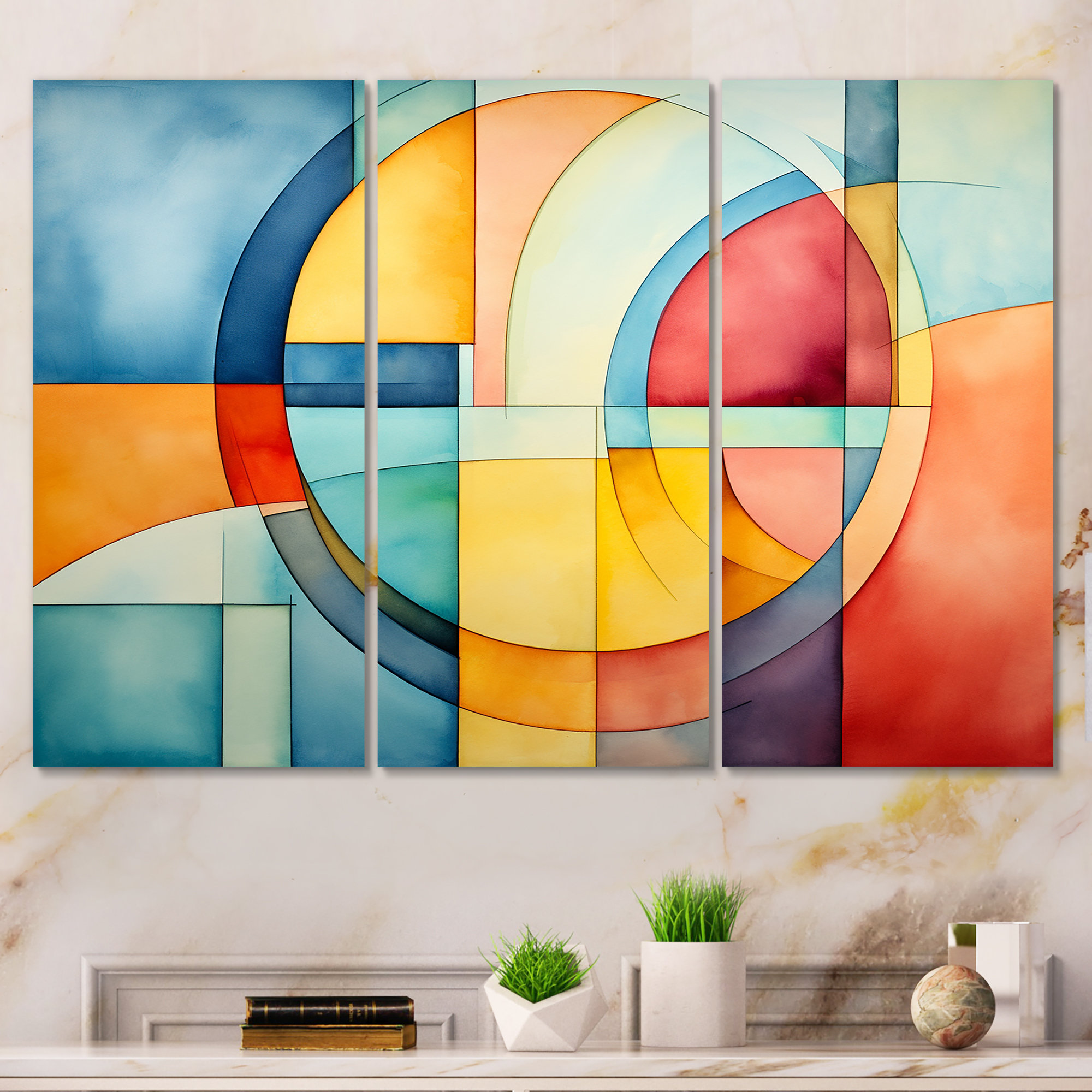 Ivy Bronx Cubic Soft Colors Tiles IV - Geometric Wall Art | Wayfair