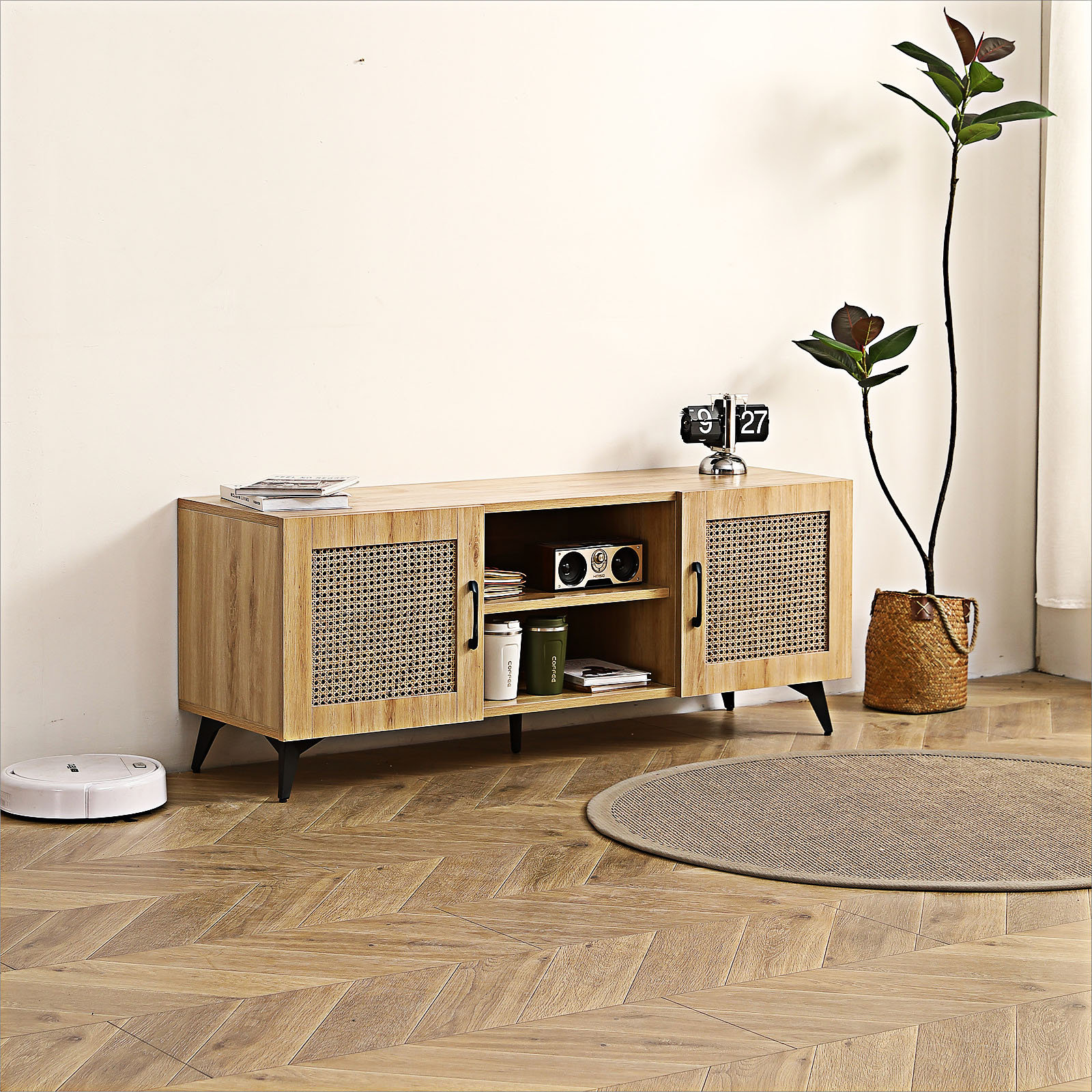 Bay Isle Home™ TV Rattan Storage Cabinet Net - Perfect Family ...