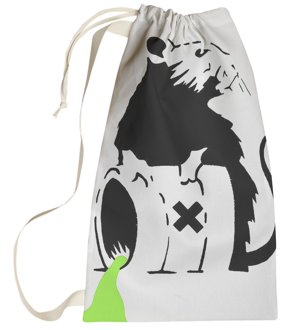 East Urban Home Banksy Graffiti Toxic Rat Plain Laundry Bag | Wayfair