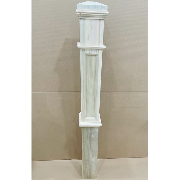 Woodtastic Inc. POPLAR Box Newel Post - Recessed Panel - Unfinished ...