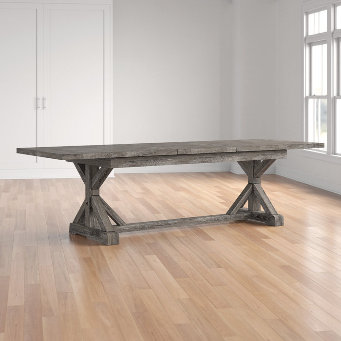 Three Posts™ Dumfries Extendable Solid Wood Dining Table & Reviews ...
