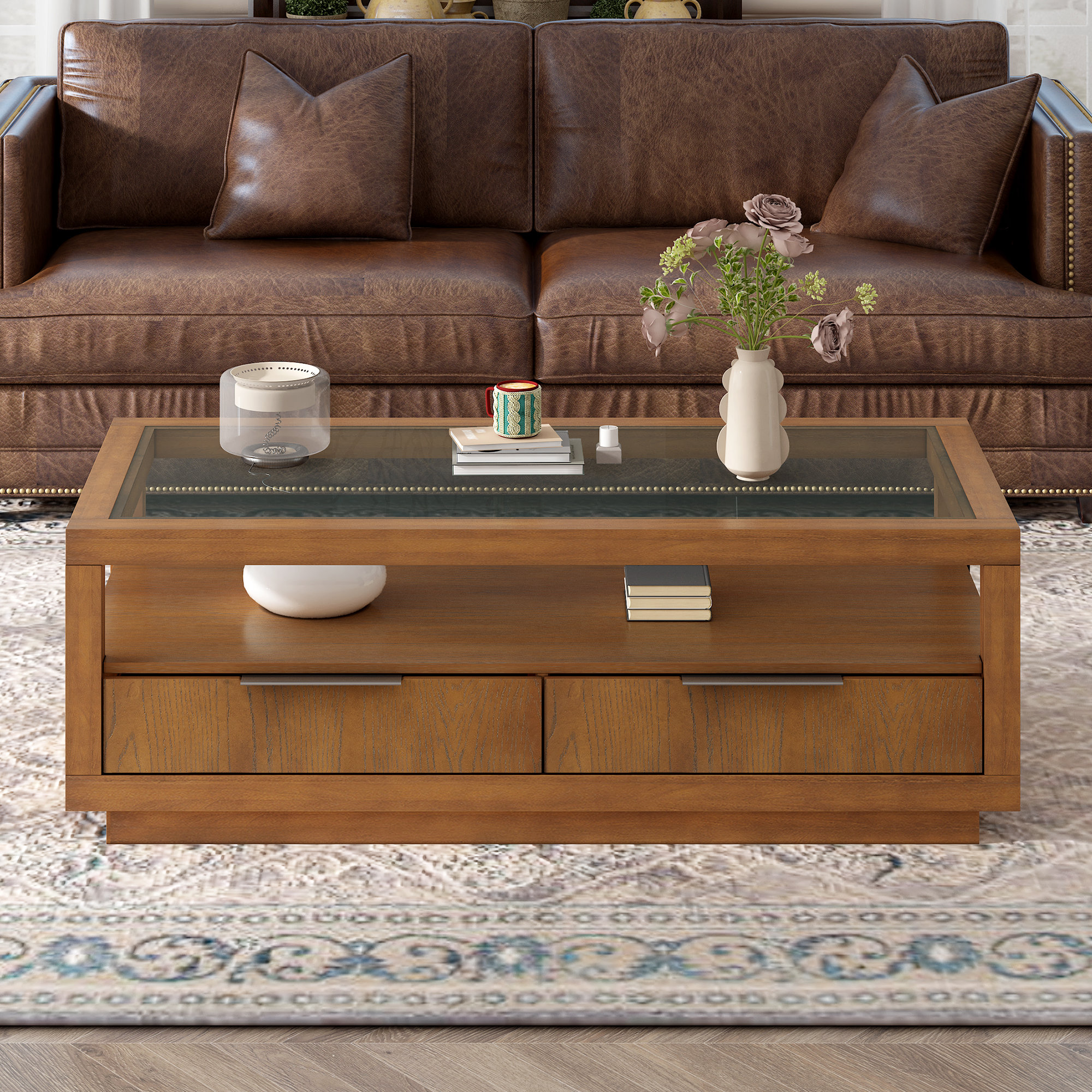 Latitude Run® Glass Top Coffee Table - Wayfair Canada