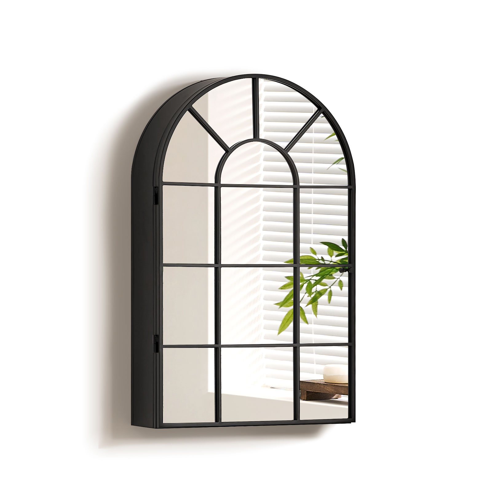 Latitude Run 1-Door Bathroom Mirror Cabinet With Two Shelves,50X13x80cm ...