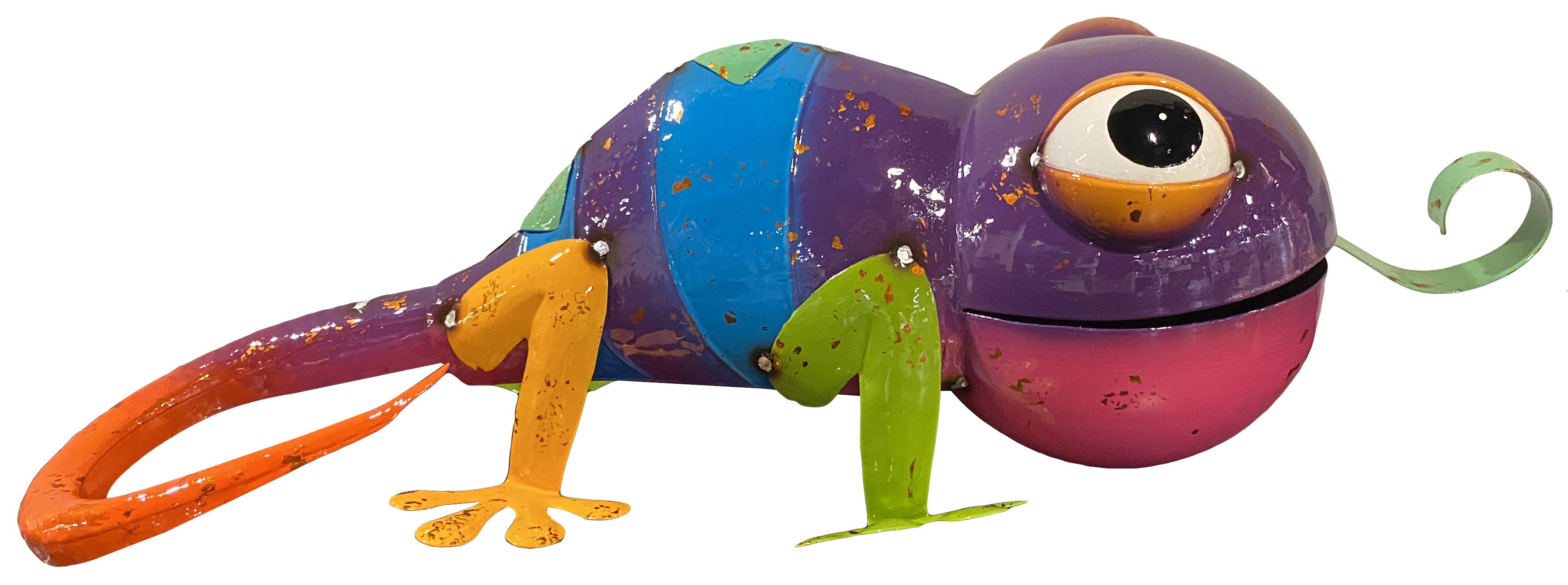 Continental Art Center Giant Enameled Metal Lizard Garden Statue ...