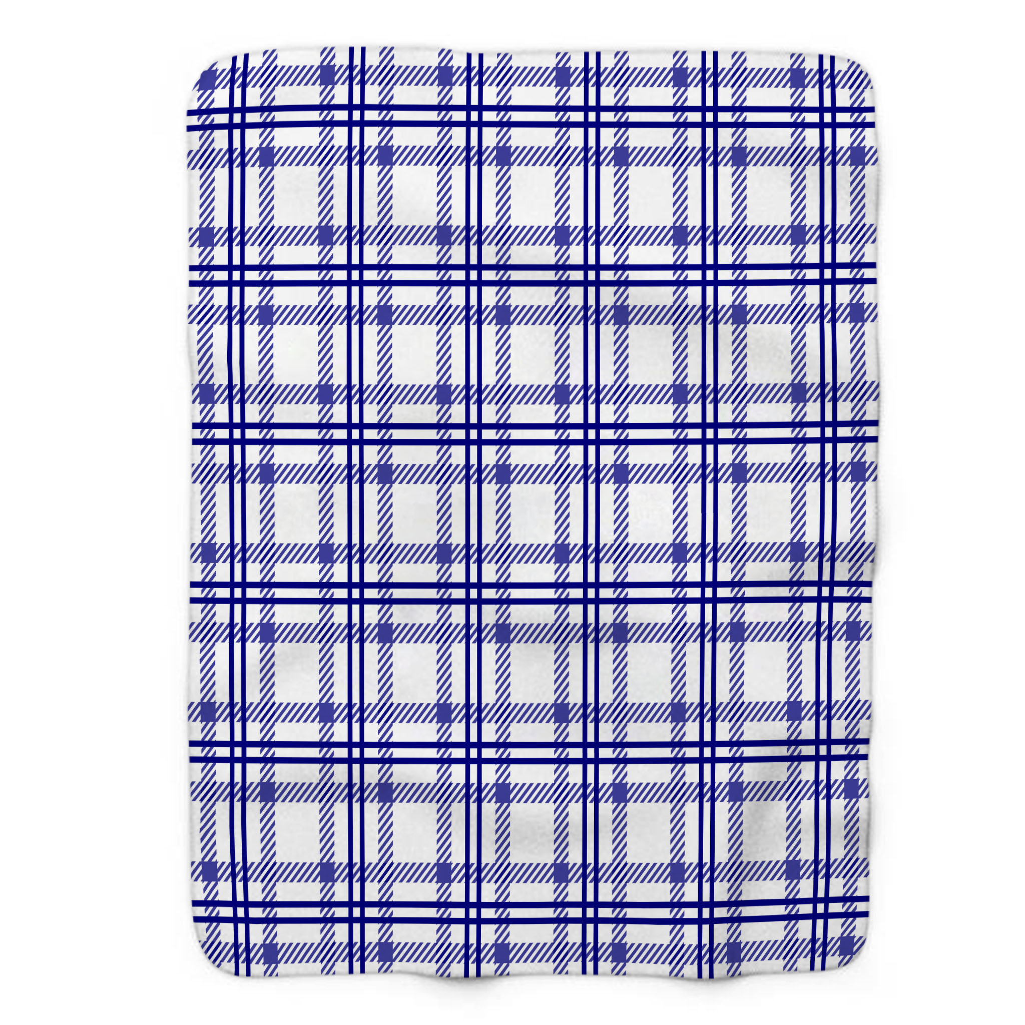 MentionedYou White Navy Checks - 1 Piece Premium Sherpa Blanket | Wayfair