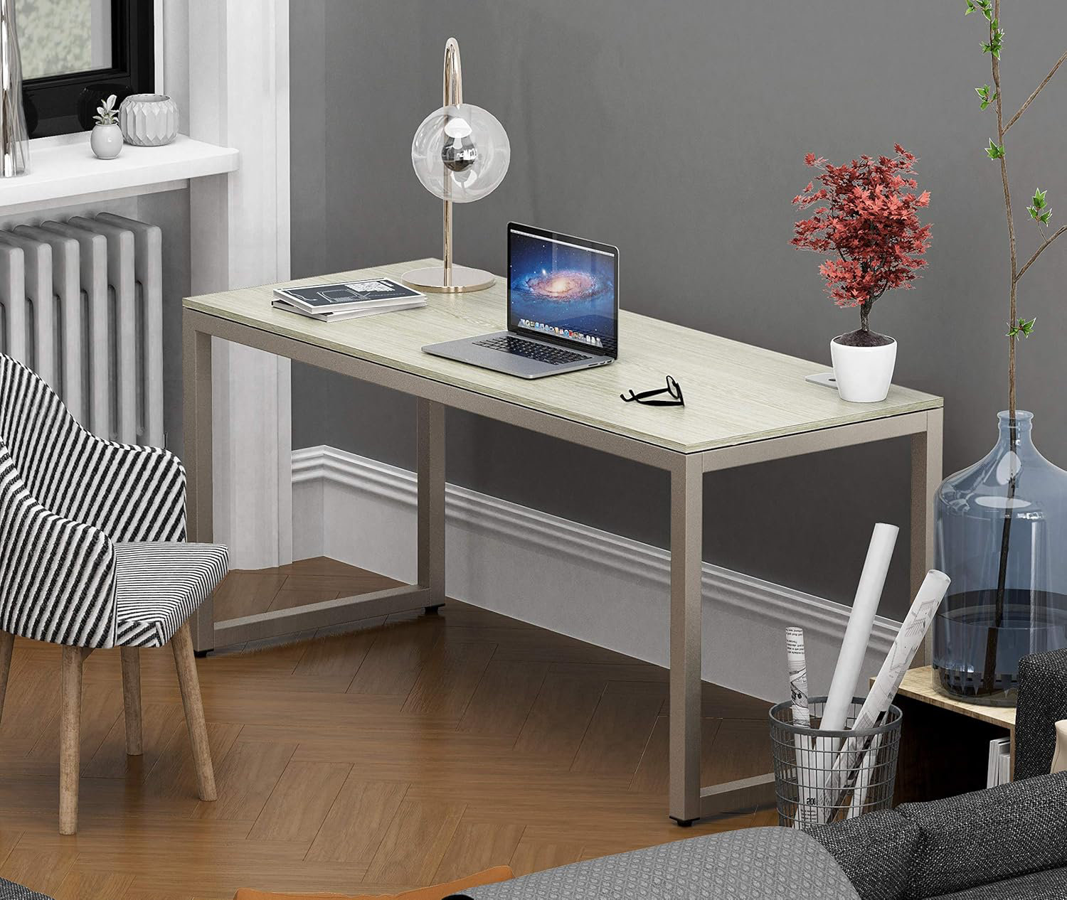 Latitude Run® 55-Inch Commercial-Grade Office Computer Desk, Black ...