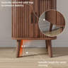 George Oliver Mid Century Modern End Table, Wood Fluted Nightstand For ...