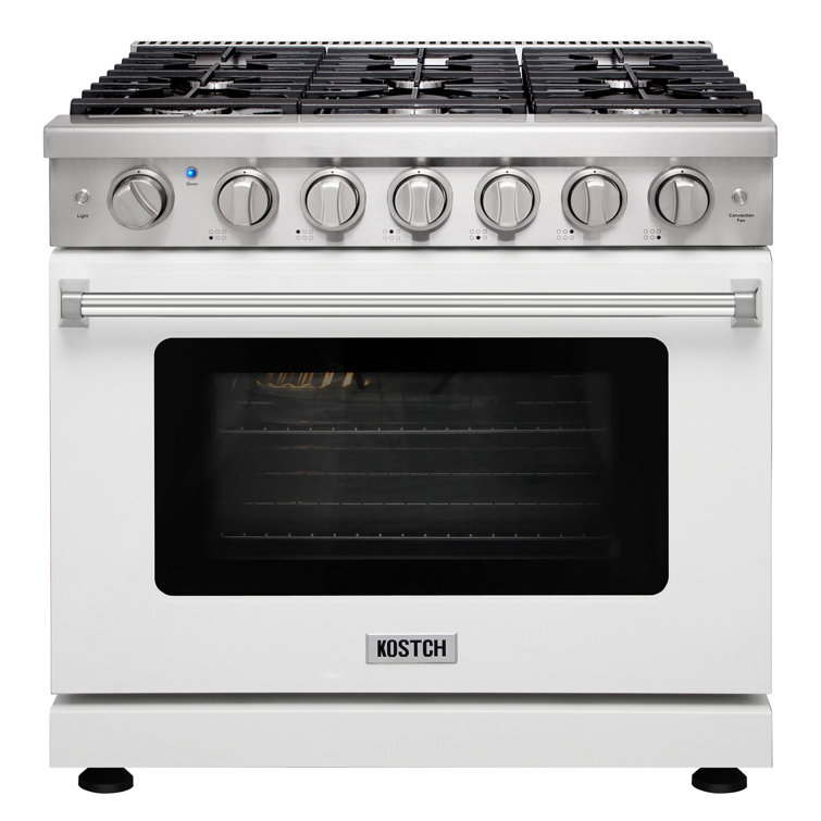 KOSTCH 36" Gas Range 6.0 cu.ft. Natural Gas Freestanding Convection ...