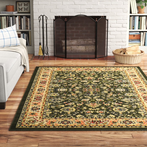 Charlton Home® Hanan Floral Green Area Rug & Reviews | Wayfair