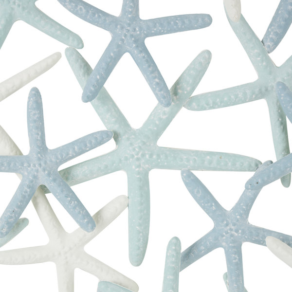 Rosecliff Heights Olmo Metal Overlapping Starfish Light Blue Wall Decor ...