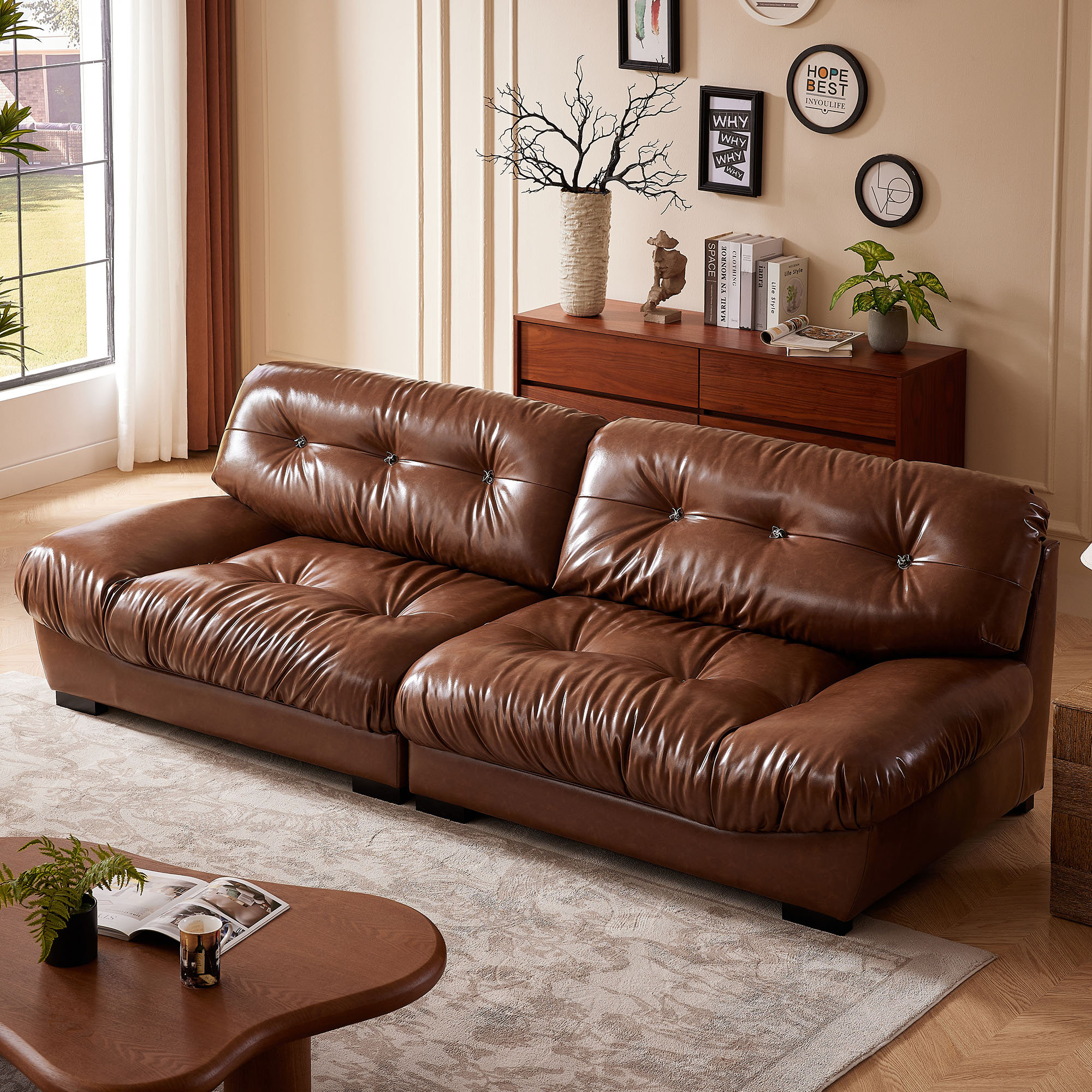comfy leather sofa