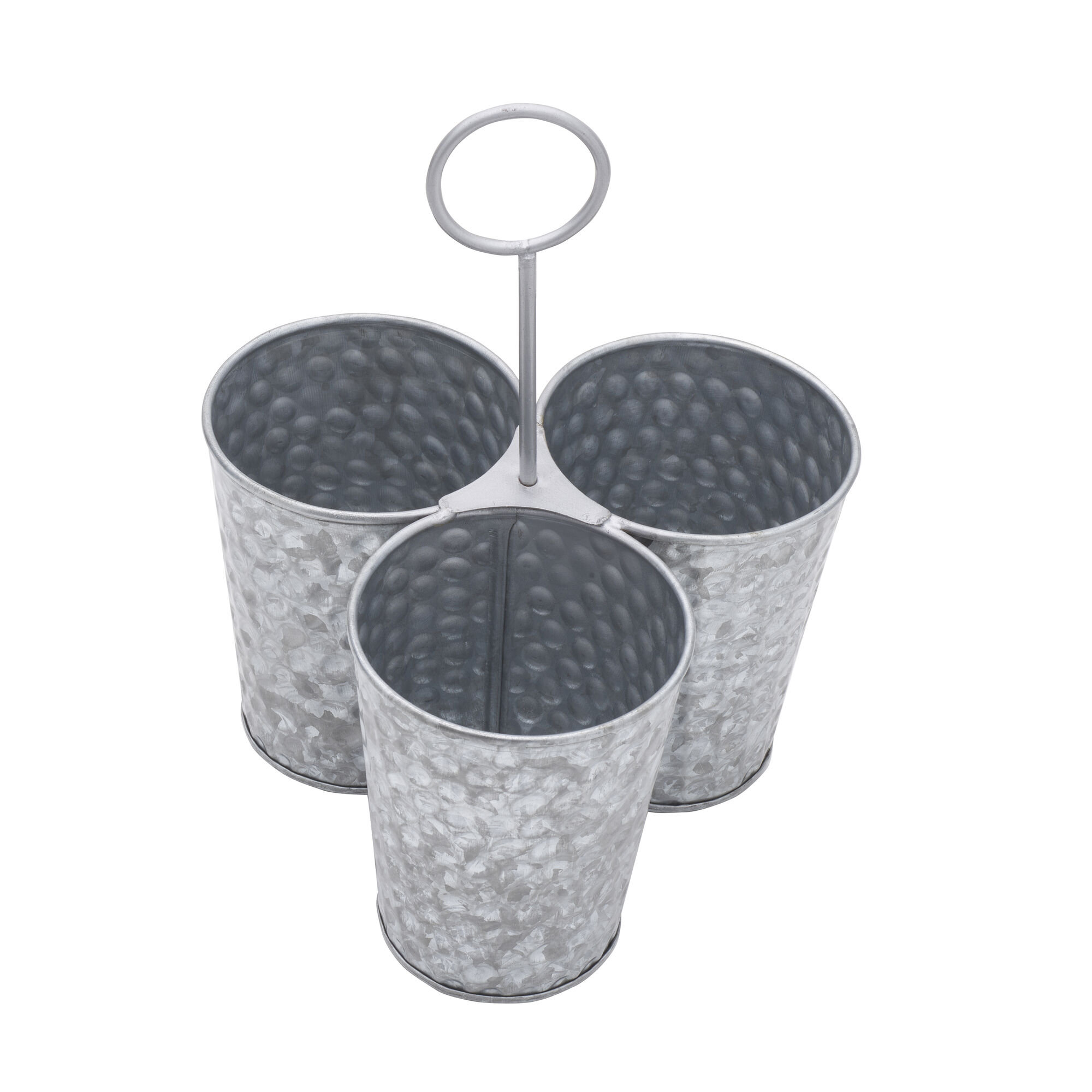 Towle Living Galvanized Hammered Round Cup/Flatware Caddy - Wayfair Canada