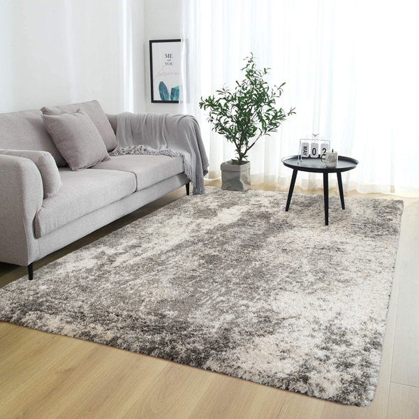 Brayden Studio® Shag Ridley Grey/Beige Rug & Reviews | Wayfair
