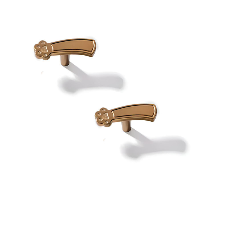 Infinitee Green Cute Cat Paw Print Handle, Screw Installation | Wayfair
