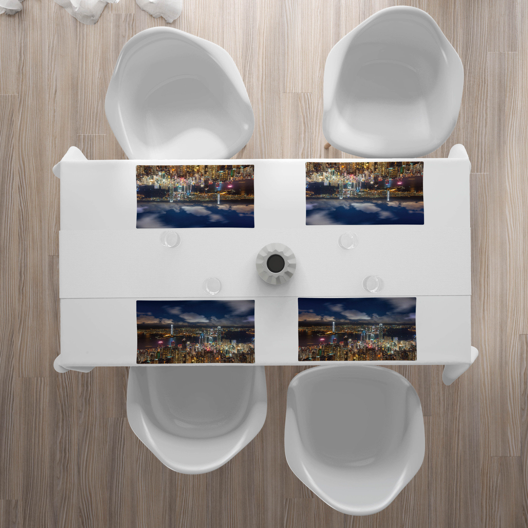 East Urban Home Ambesonne Cityscape Place Mats Set Of 4, Night View ...