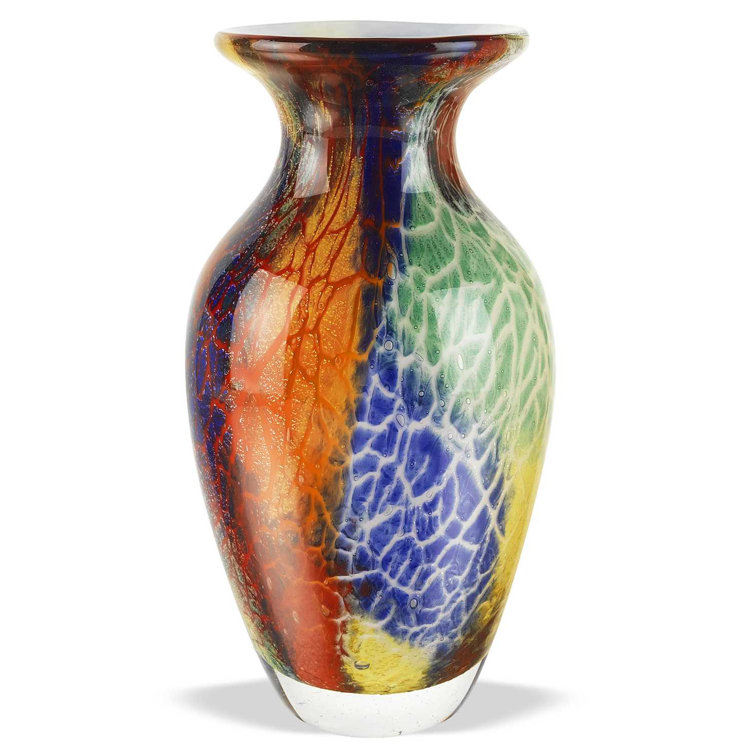 Badash Crystal Firestorm Handmade Glass Table Vase & Reviews | Perigold