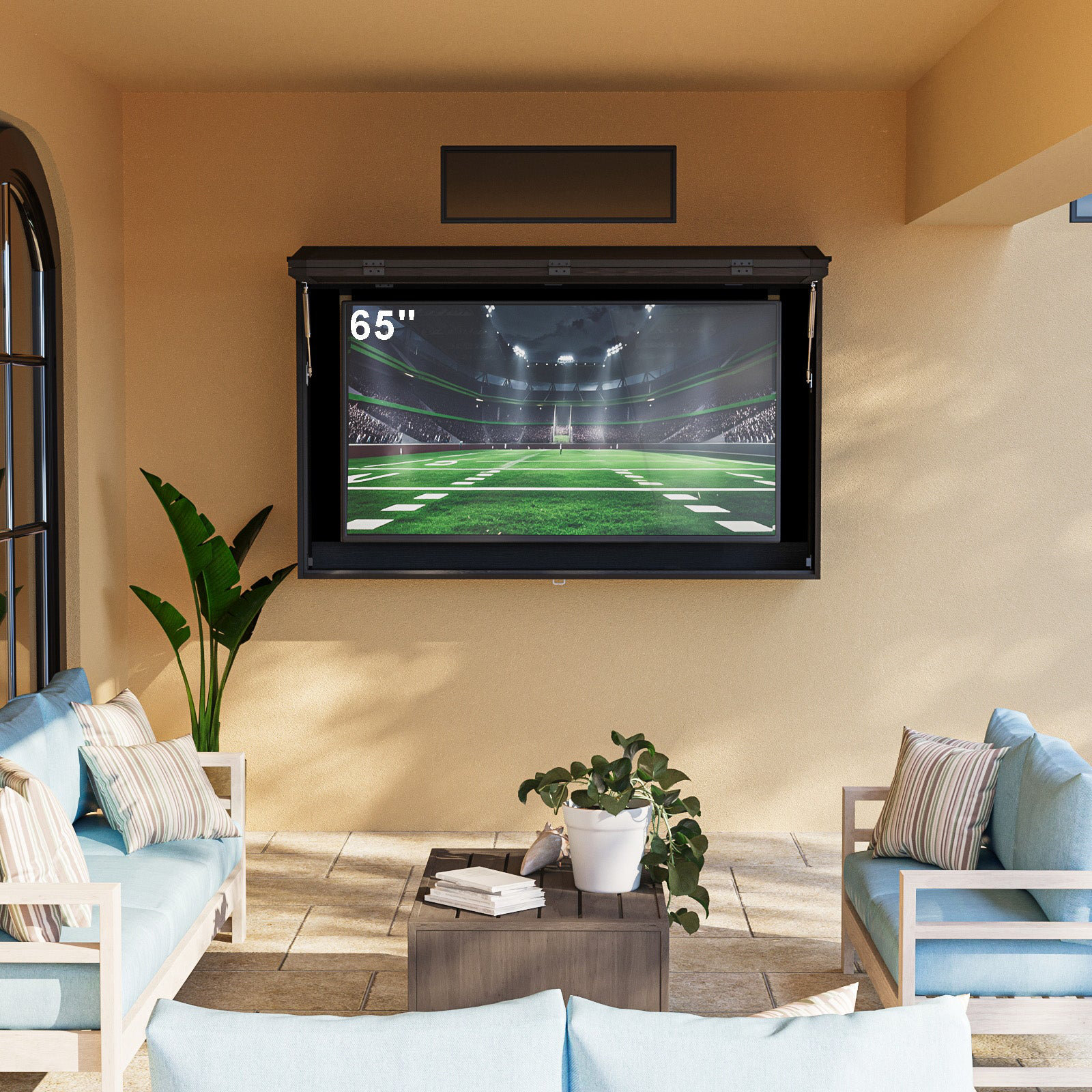 Gracie Oaks Outdoor TV Enclosure Solid Wood TV Cover 65 Inch ...
