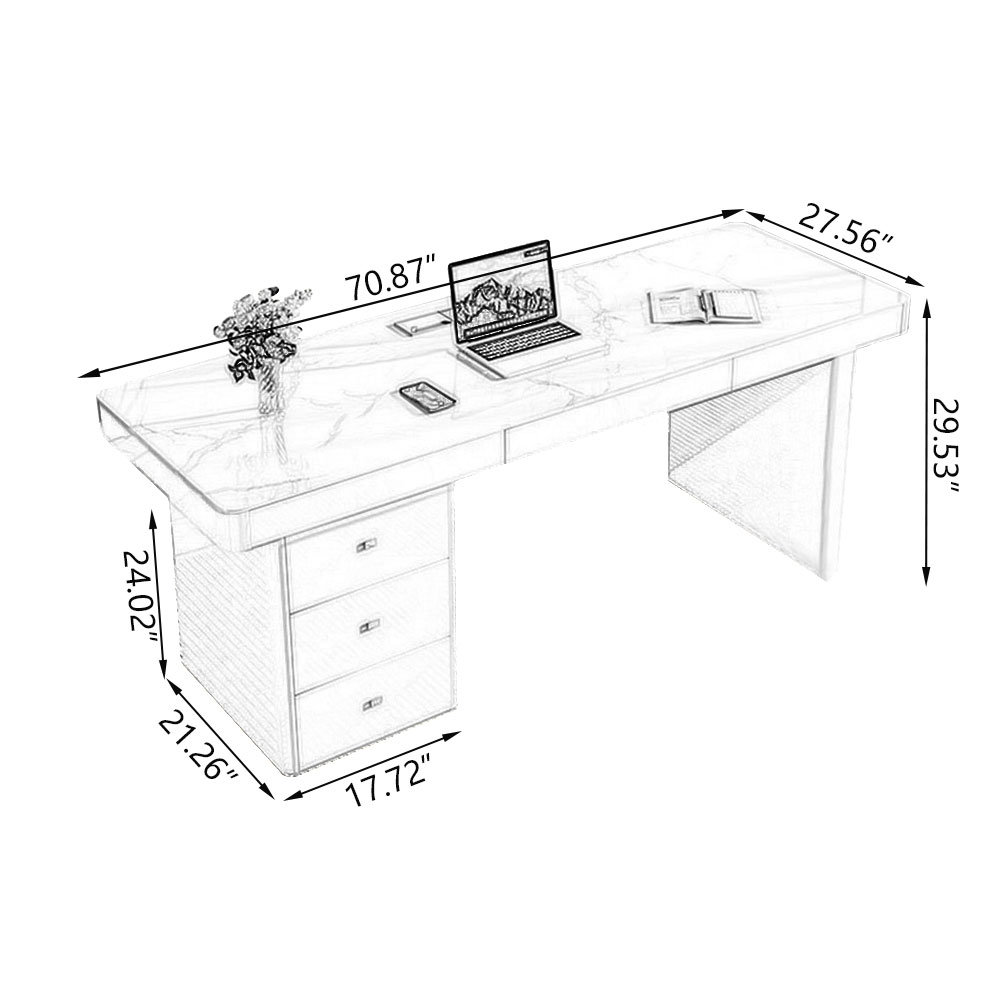 Groove Interior White Rectangular Solid+ Manufactured Wood with 6 ...
