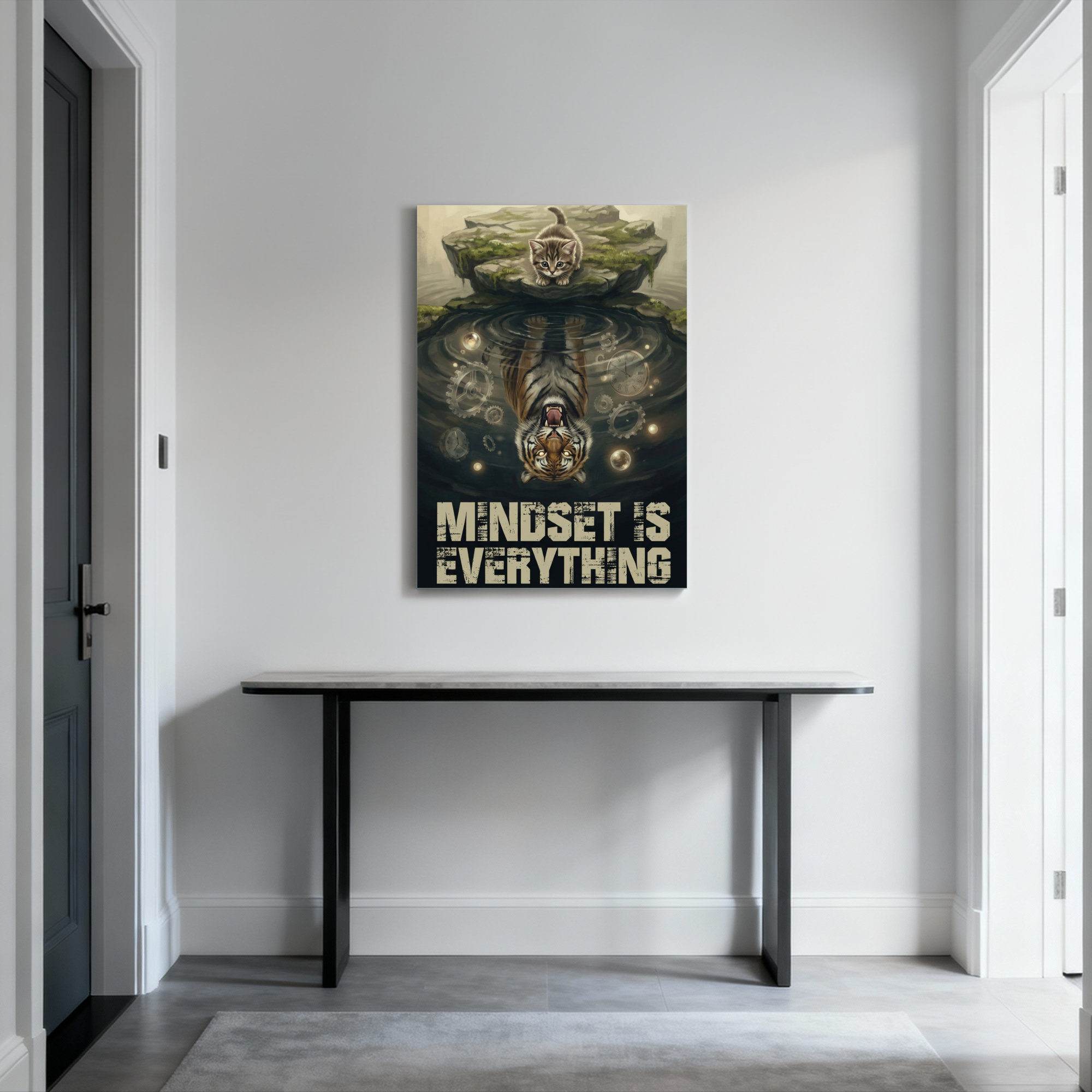 Mercer41 Cat And Tiger Reflection Mindset Is Everything Canvas Wrapped ...