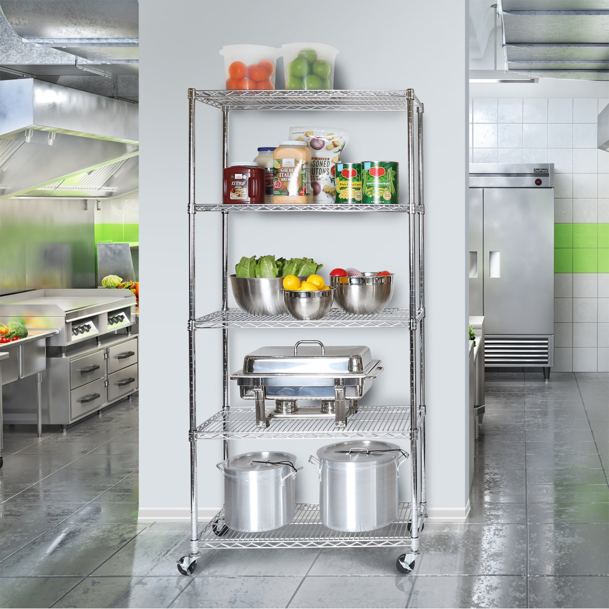 Seville Classics UltraDurable 36'' W x 18" D 5-Tier NSF-Certified Steel ...