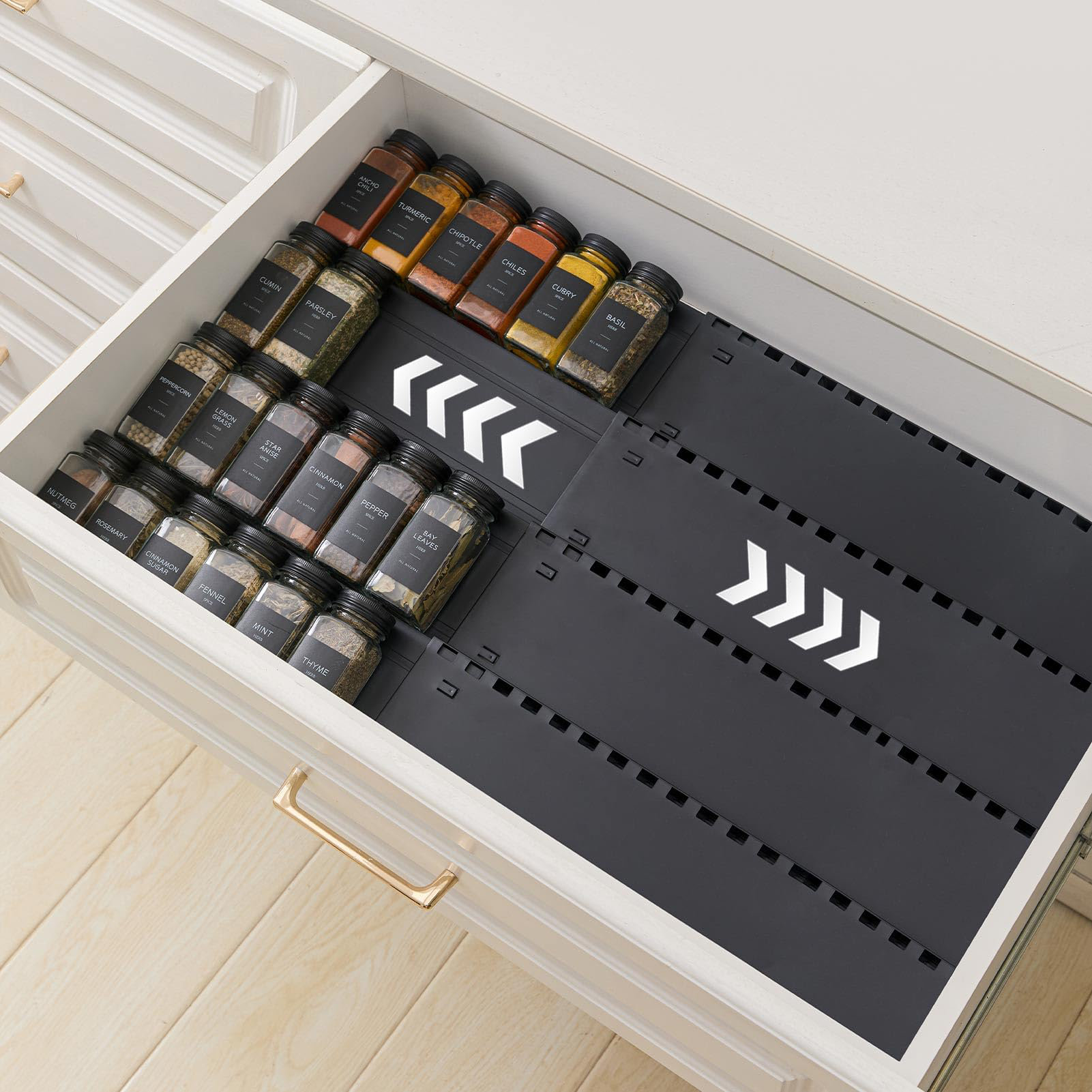 Latitude Run® Spice Drawer Organizer, 4 Tier- 4 Pack Drawer Seasoning ...