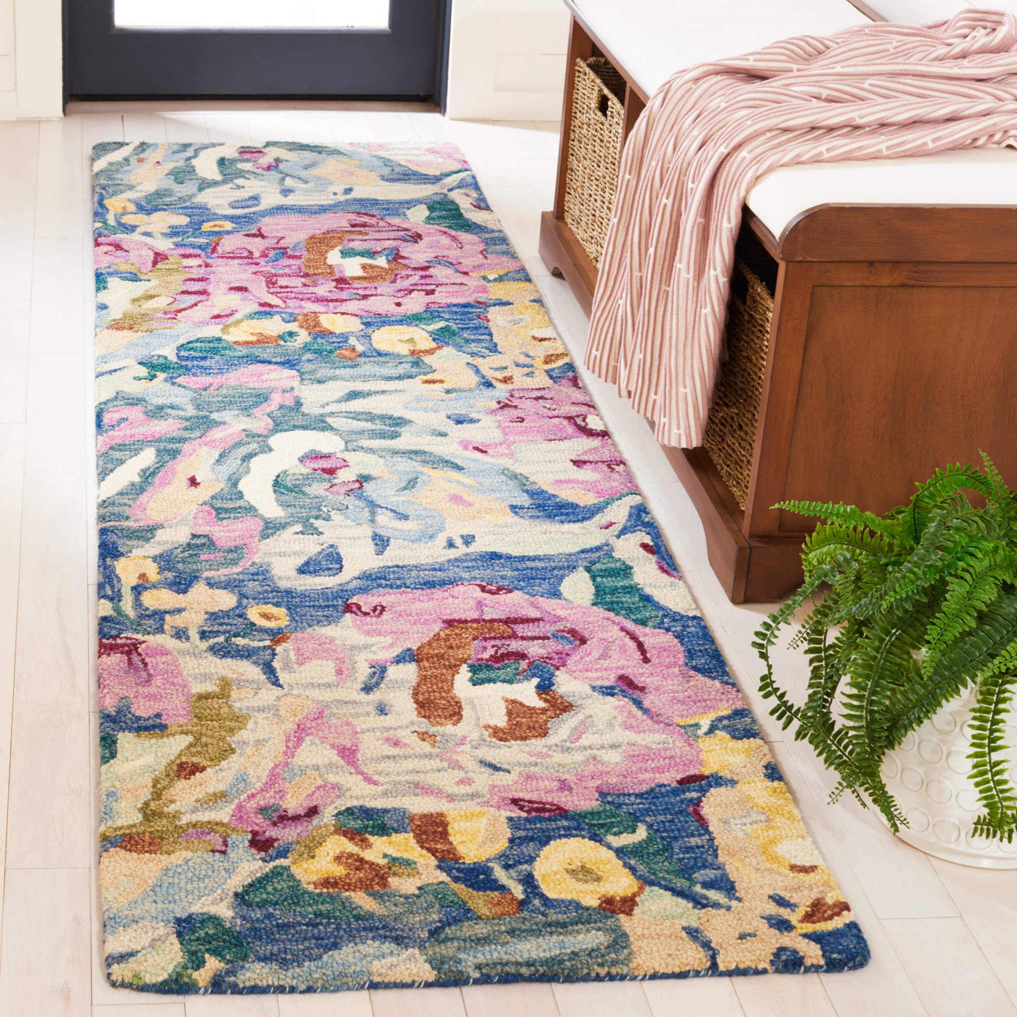 Lark Manor Alilia Hand Tufted Light Blue/Plum/Beige Rug & Reviews | Wayfair