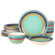 Gibson Home Rainbow 12 Piece Hand-Painted Stoneware Dinnerware Set ...