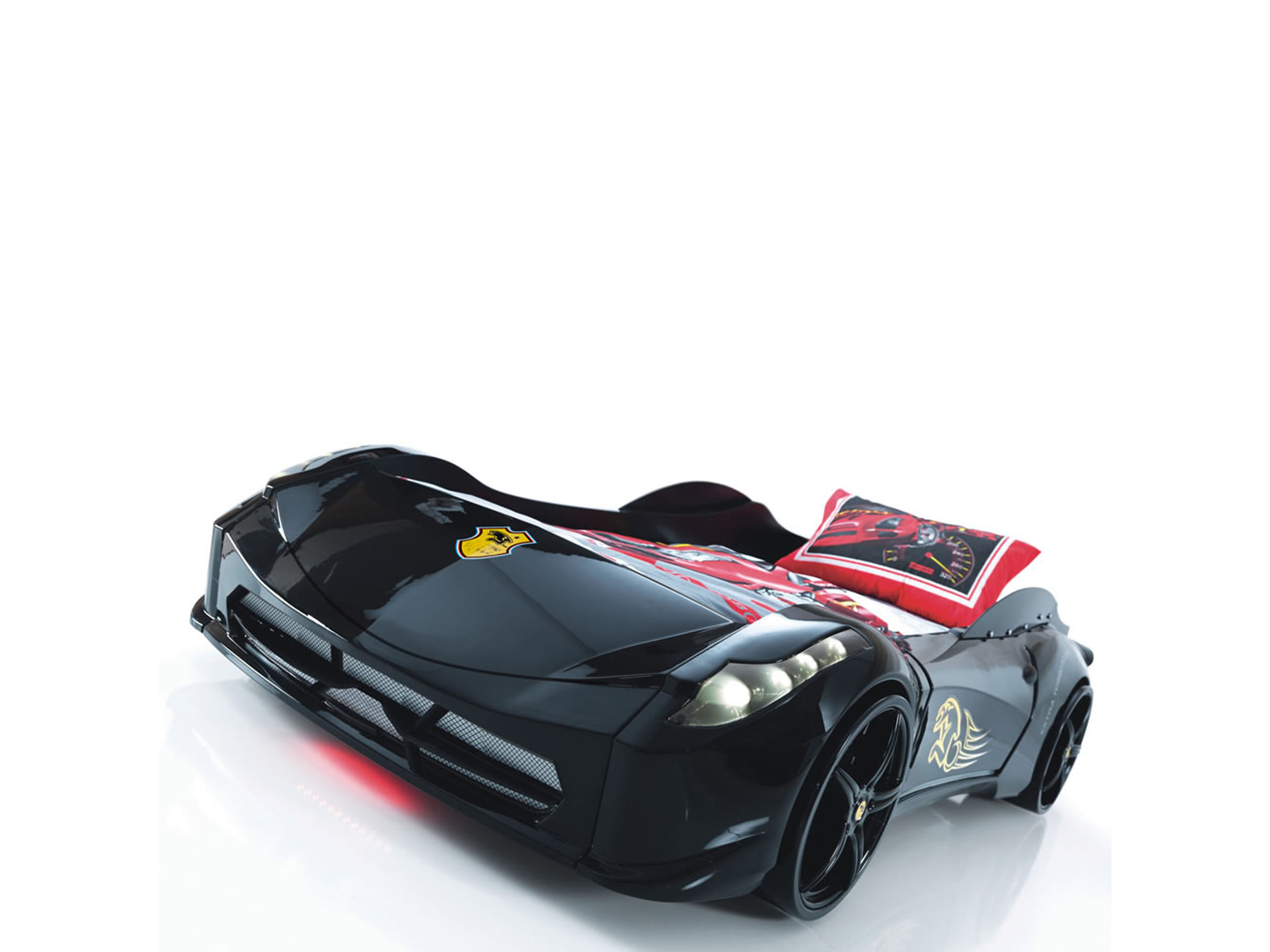Kids Furniture Store Spyder Twin Race Car Bed With LED Lights & Sound ...