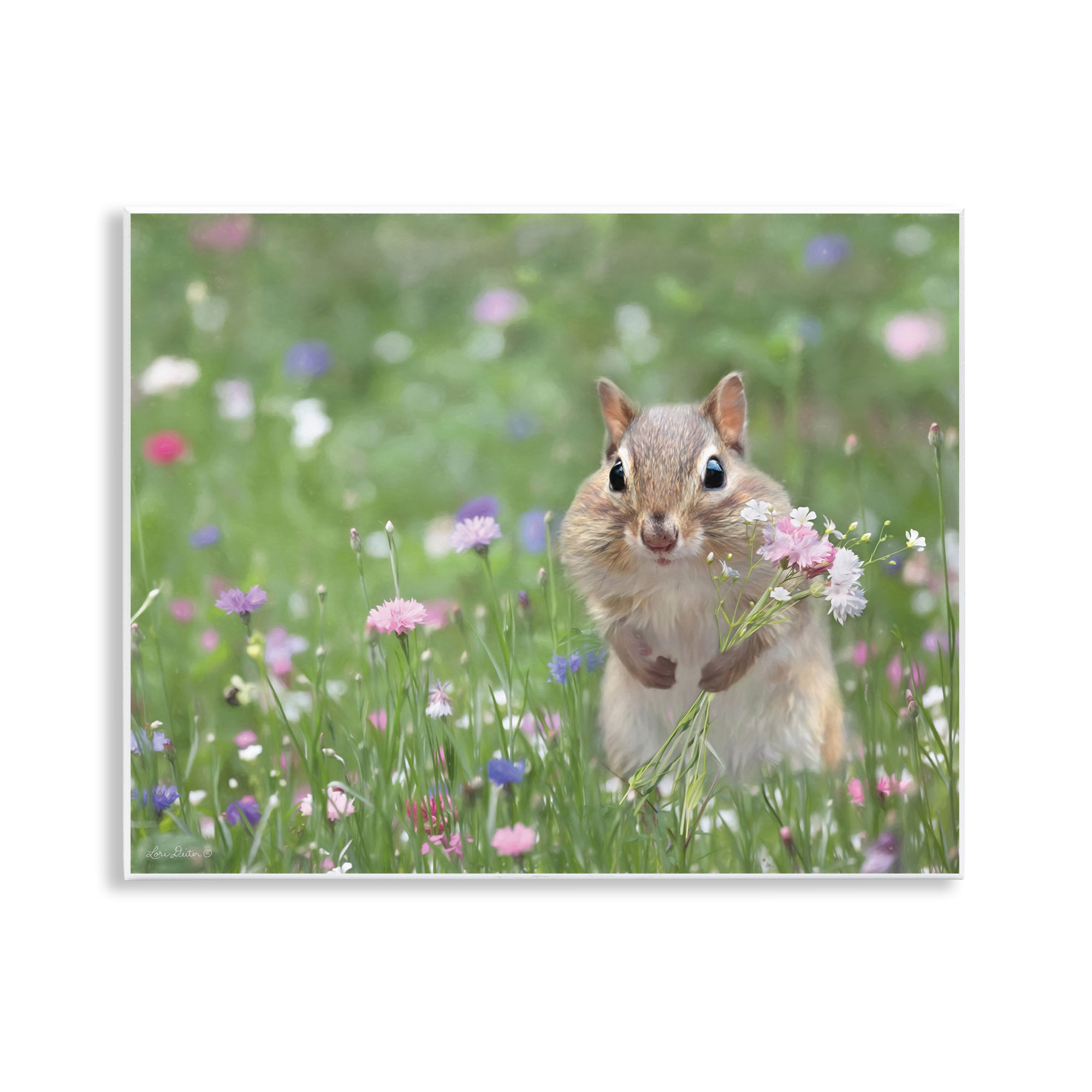 Bungalow Rose Chipmunk Picking Flowers Wall Plaque Art by Lori Deiter ...