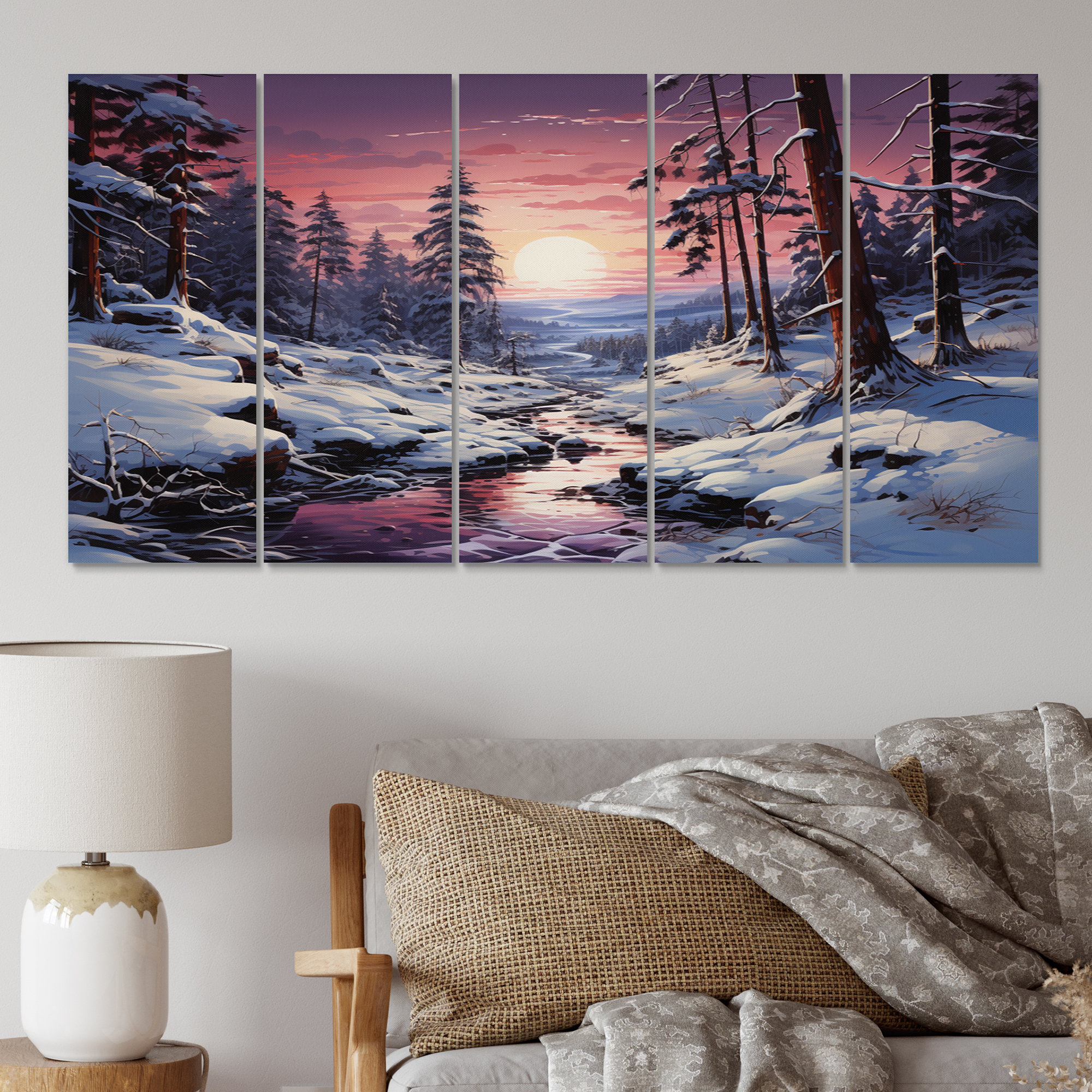 Latitude Run® Pine Tree Winters Magic III - Tree Pine Canvas Art Print ...